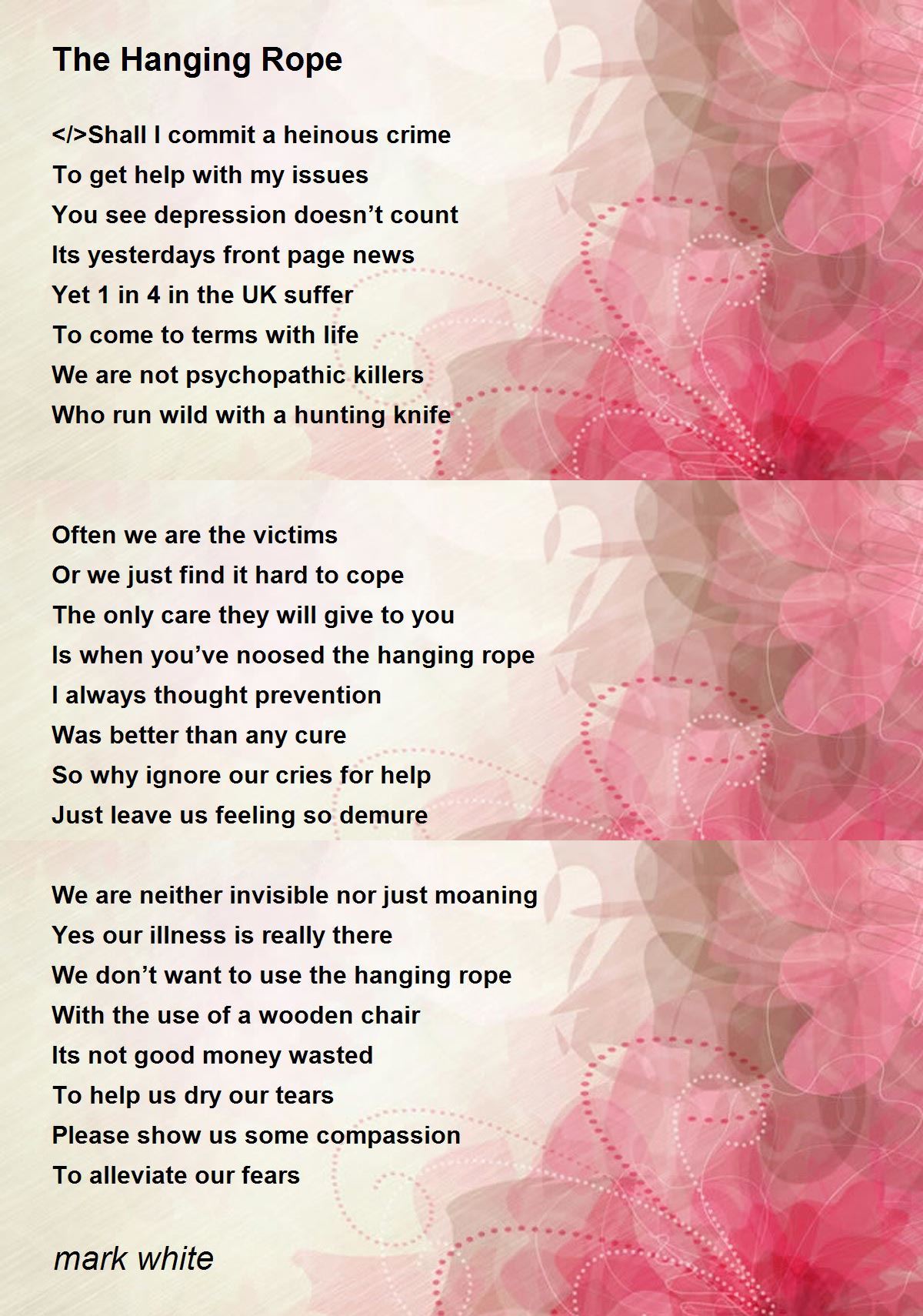 The Hanging Rope - The Hanging Rope Poem by mark white