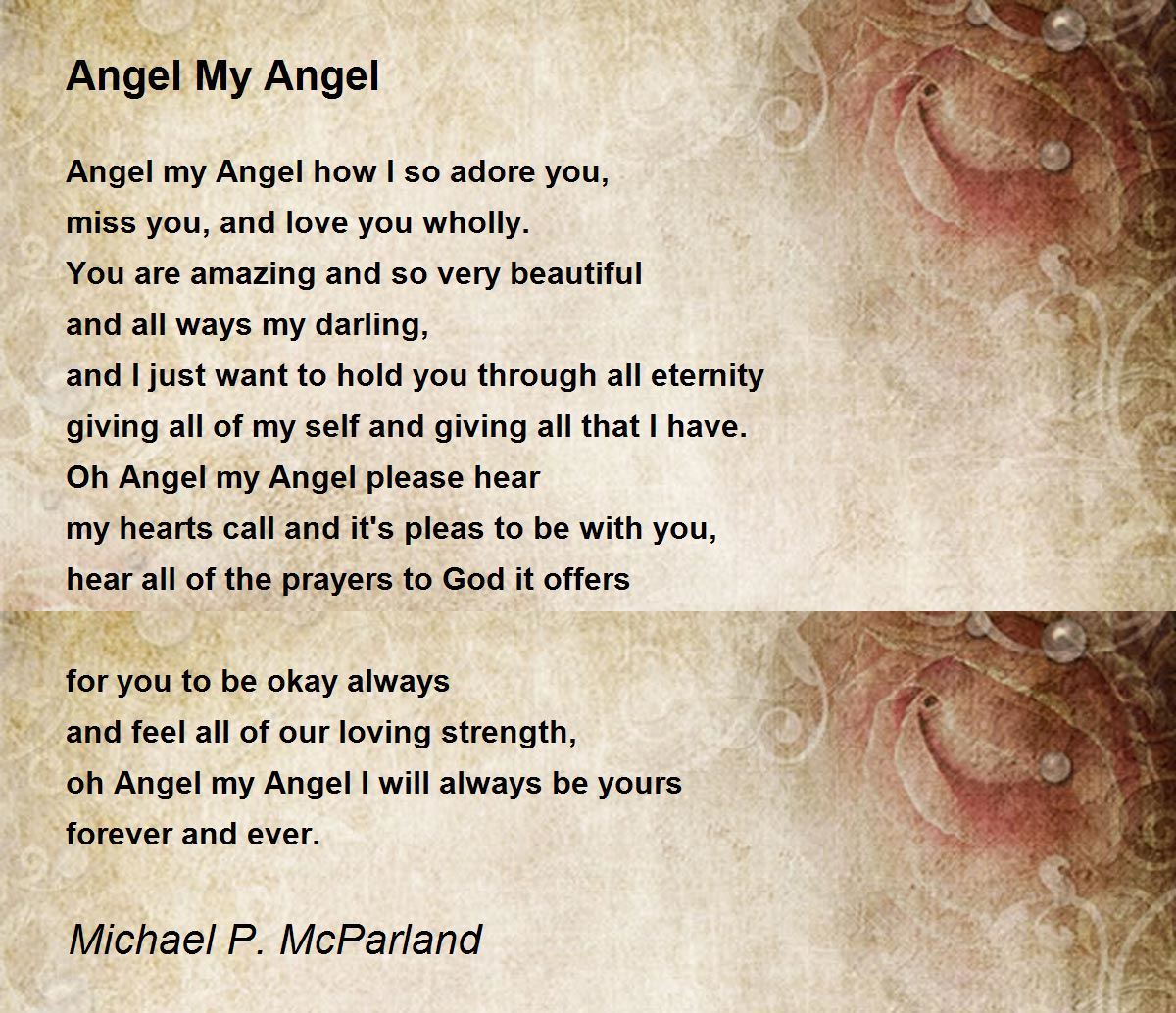 Angel My Angel - Angel My Angel Poem by Michael P. McParland