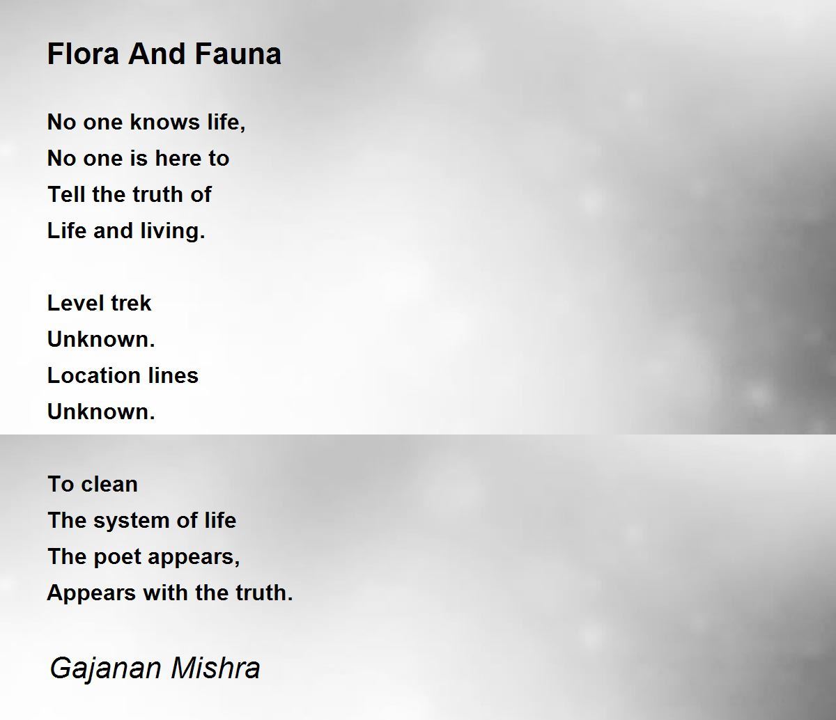 Flora And Fauna - Flora And Fauna Poem by Gajanan Mishra