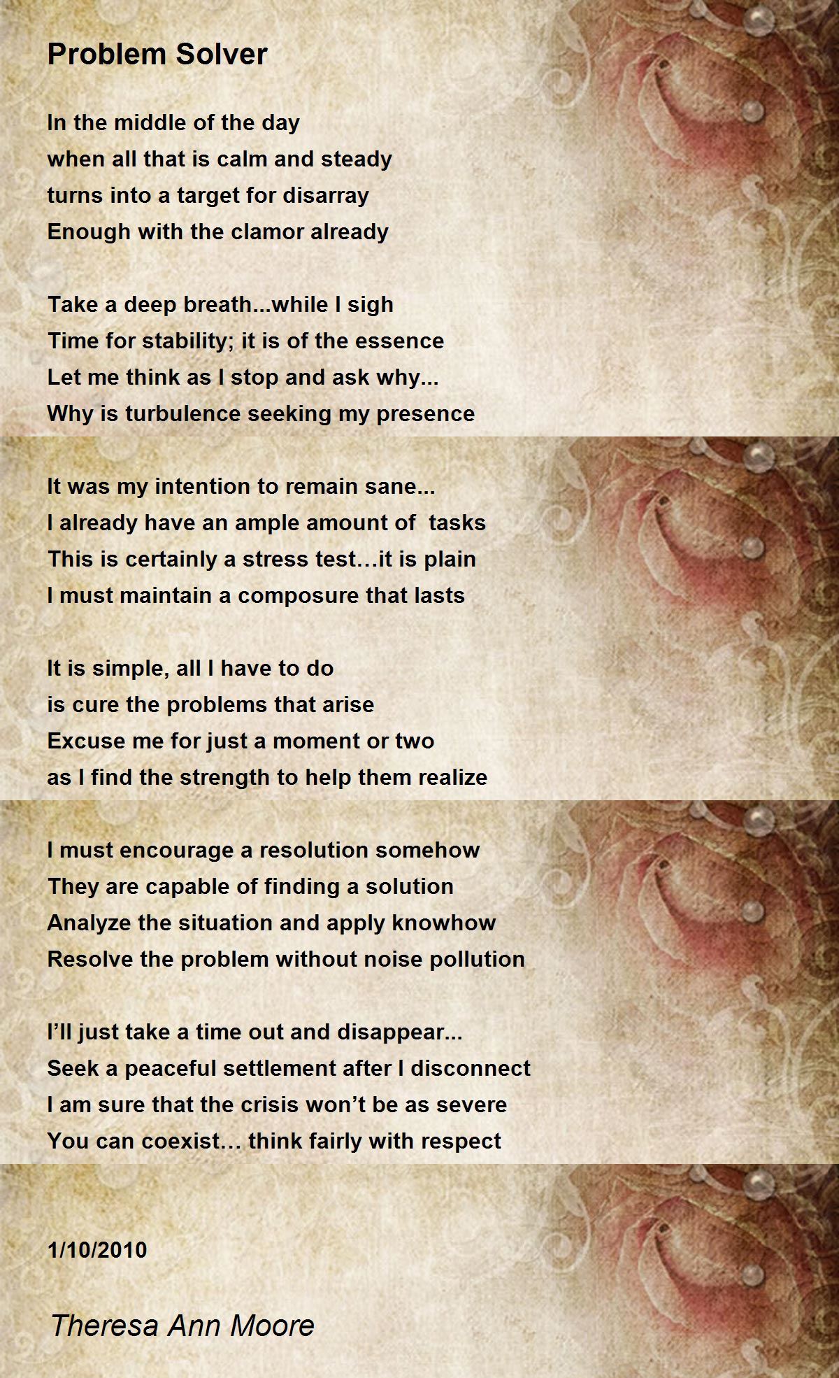 Problem Solver - Problem Solver Poem by Theresa Ann Moore