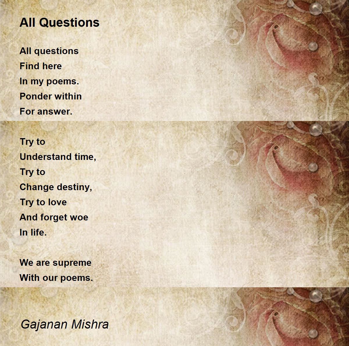 All Questions - All Questions Poem by Gajanan Mishra