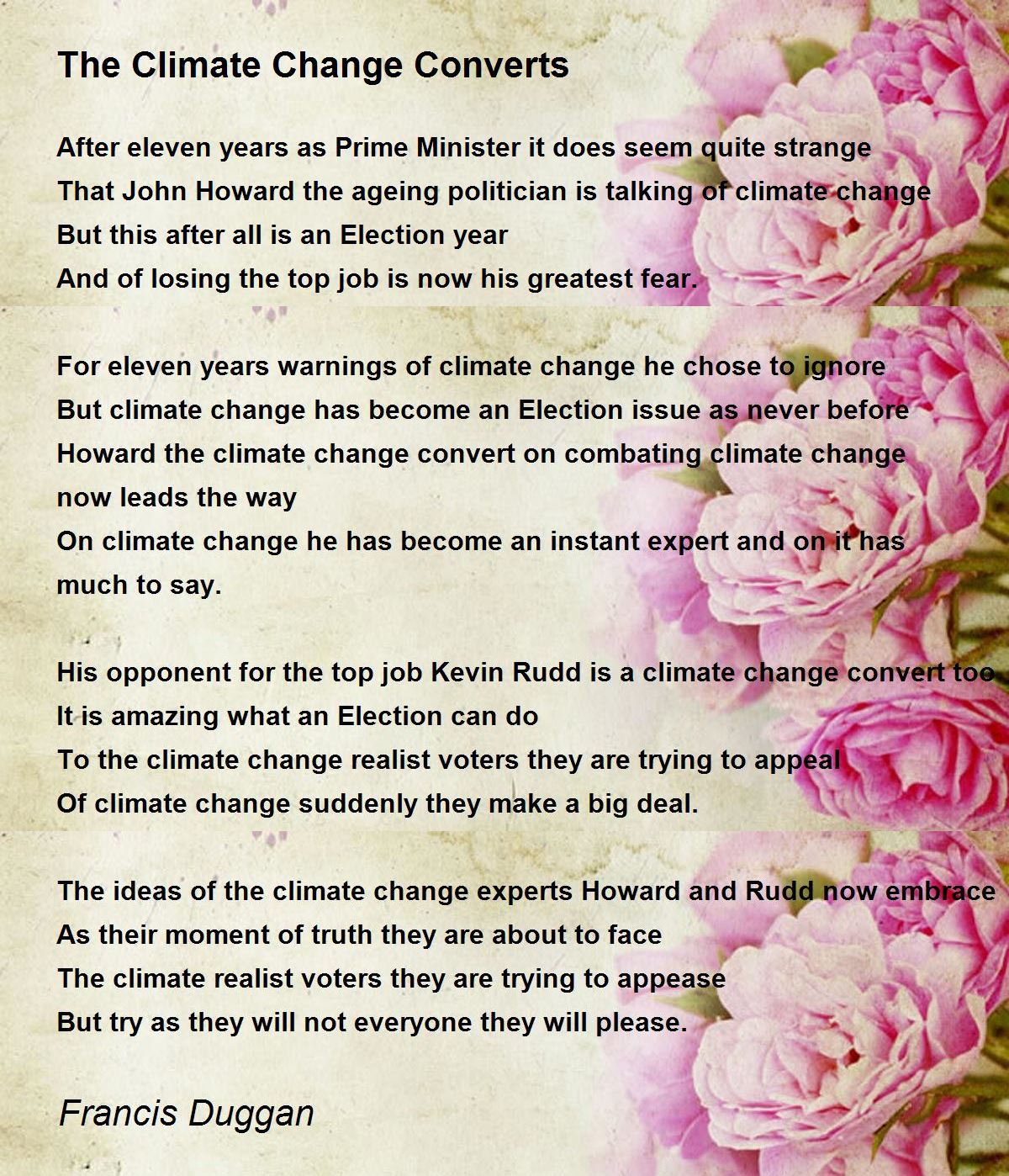 The Climate Change Converts - The Climate Change Converts Poem by ...