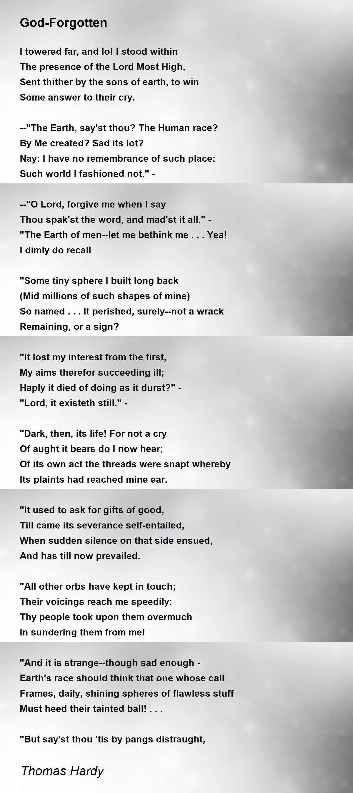 Poems About Being Forgotten