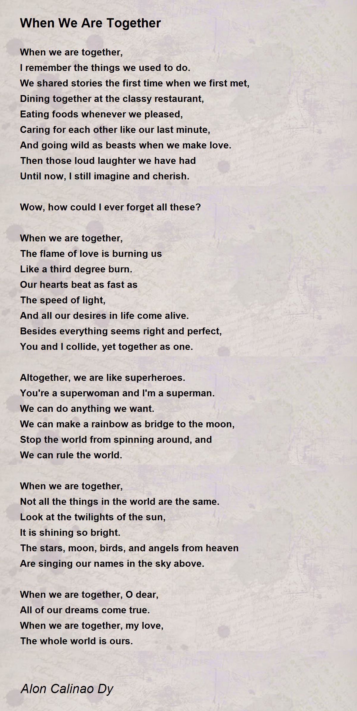 Our First Year Together Poems