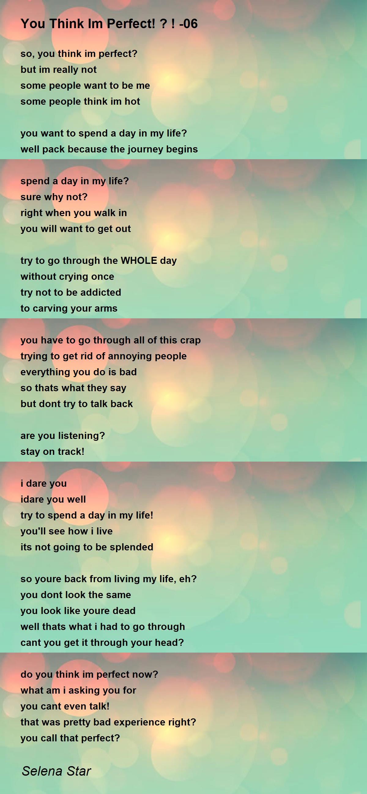 You Are Perfect To Me Poem