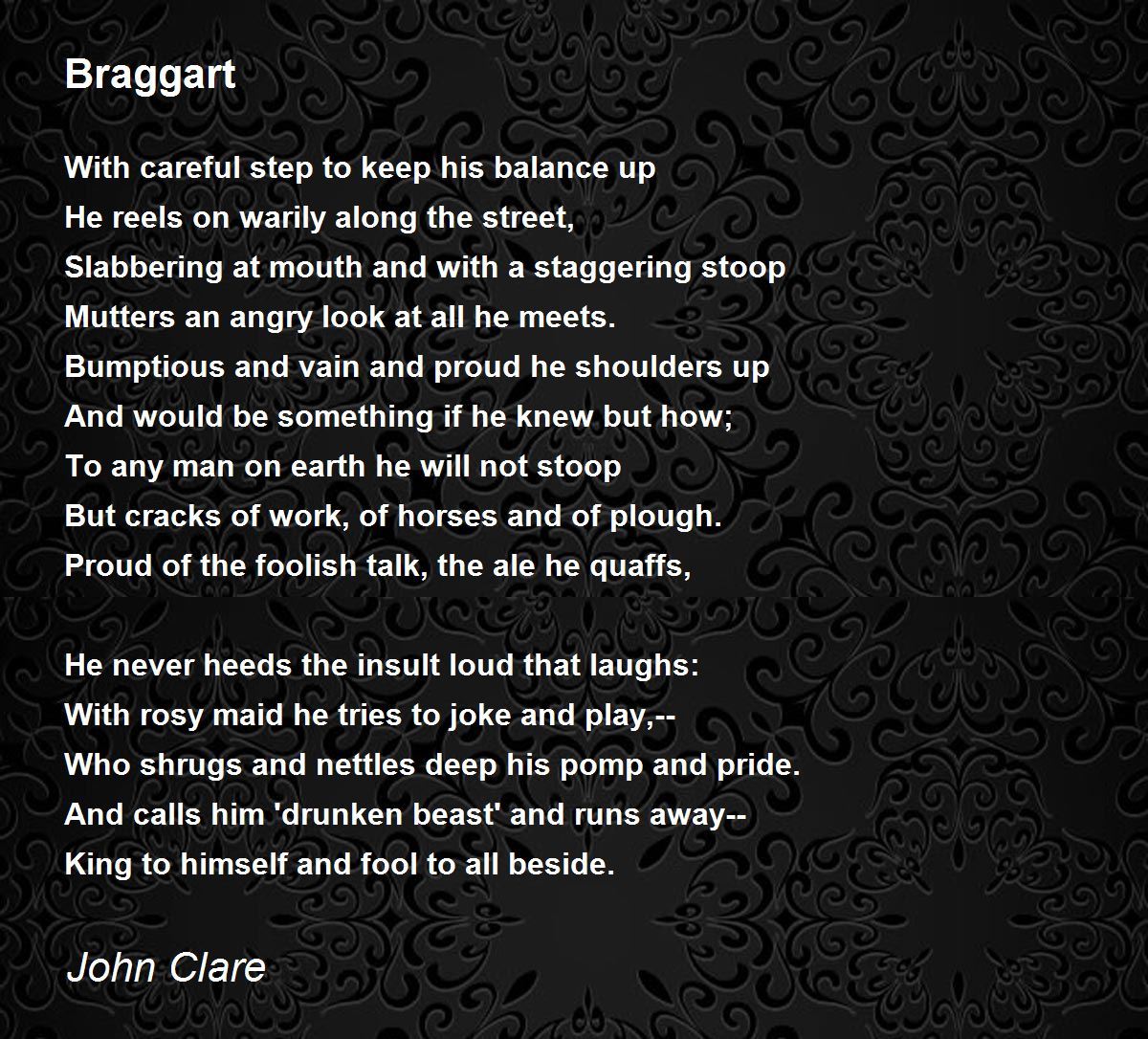 Braggart Poem by John Clare - Poem Hunter