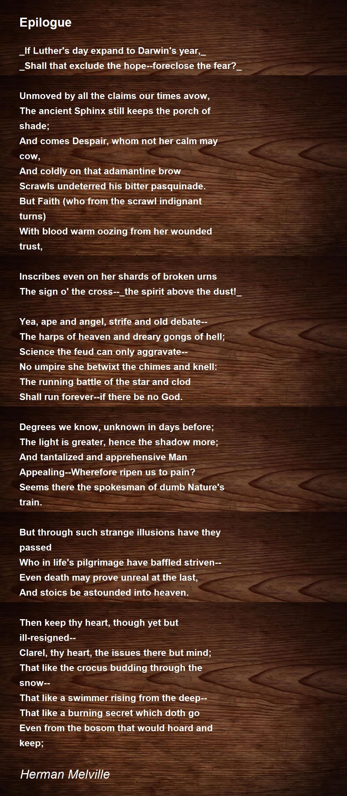 Famous Epilogue Quotes