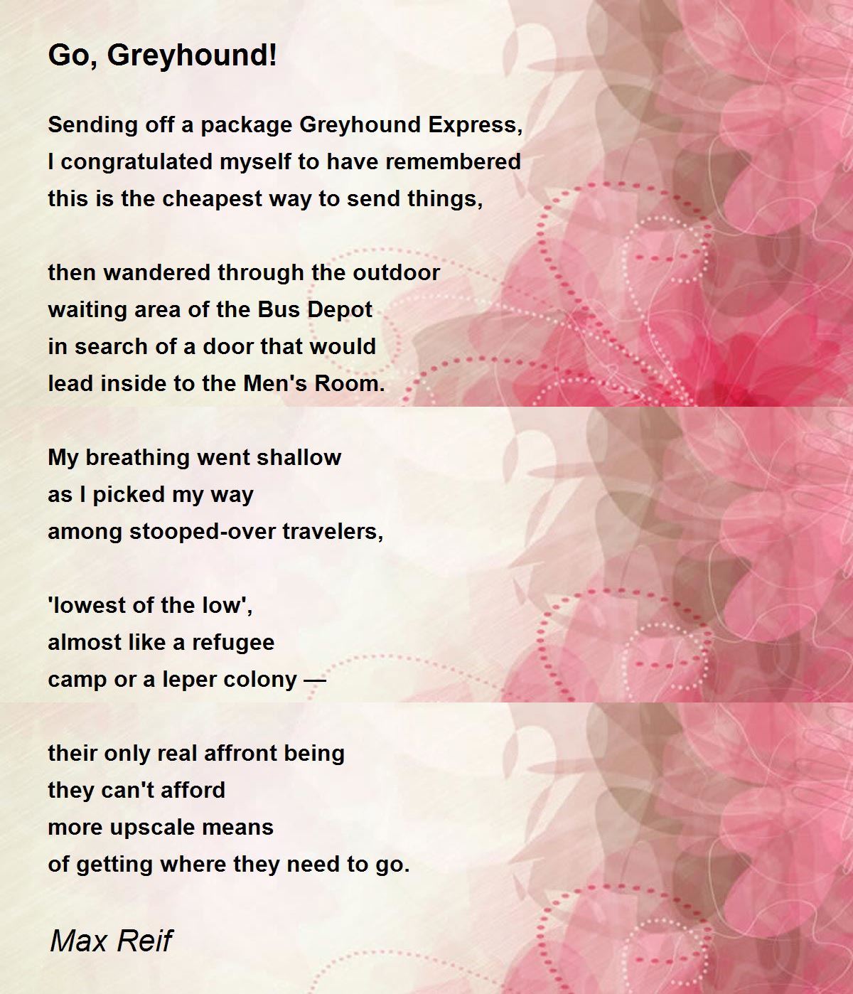 Go, Greyhound! by Max Reif - Go, Greyhound! Poem