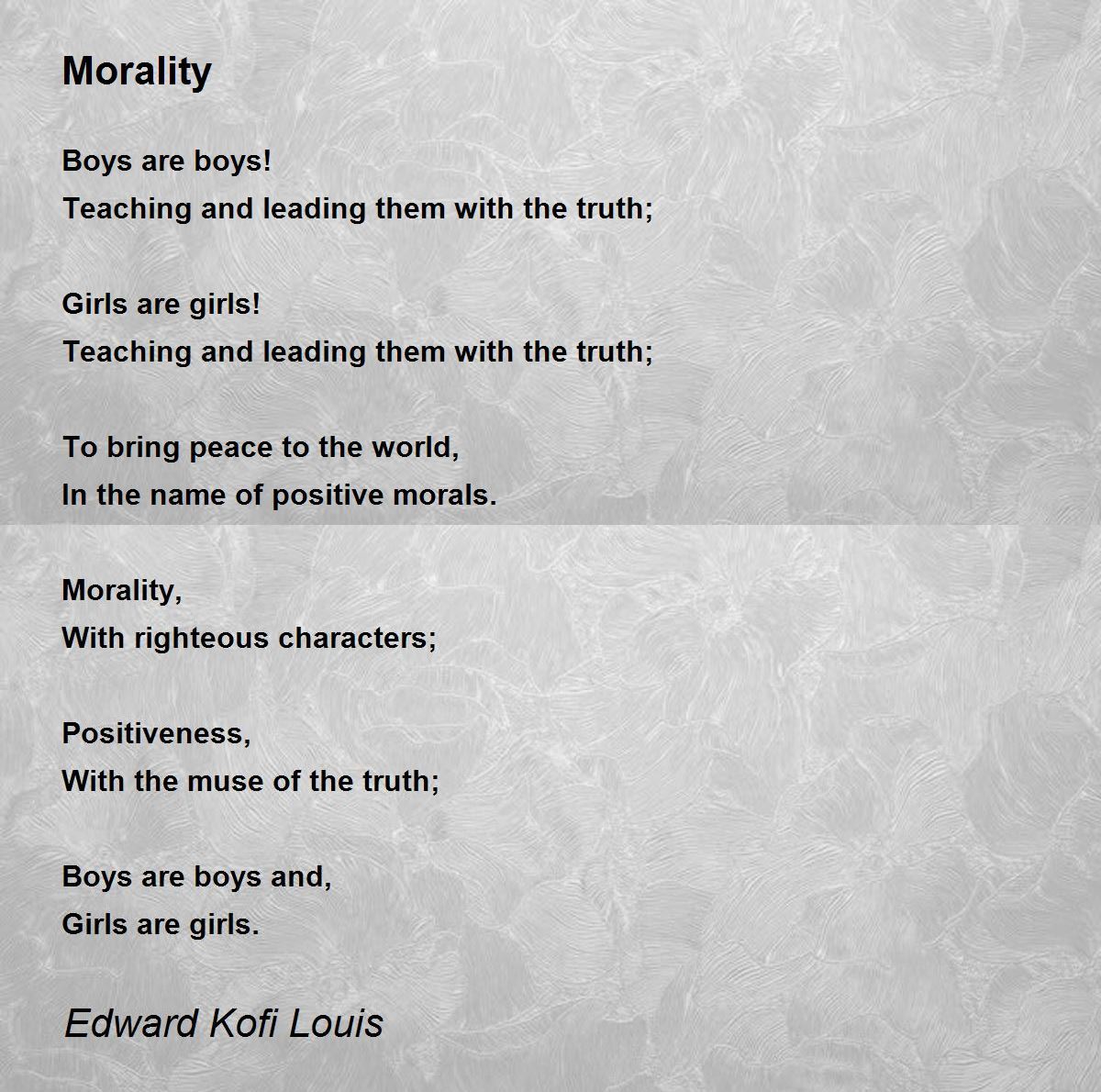 Poetry About Morals