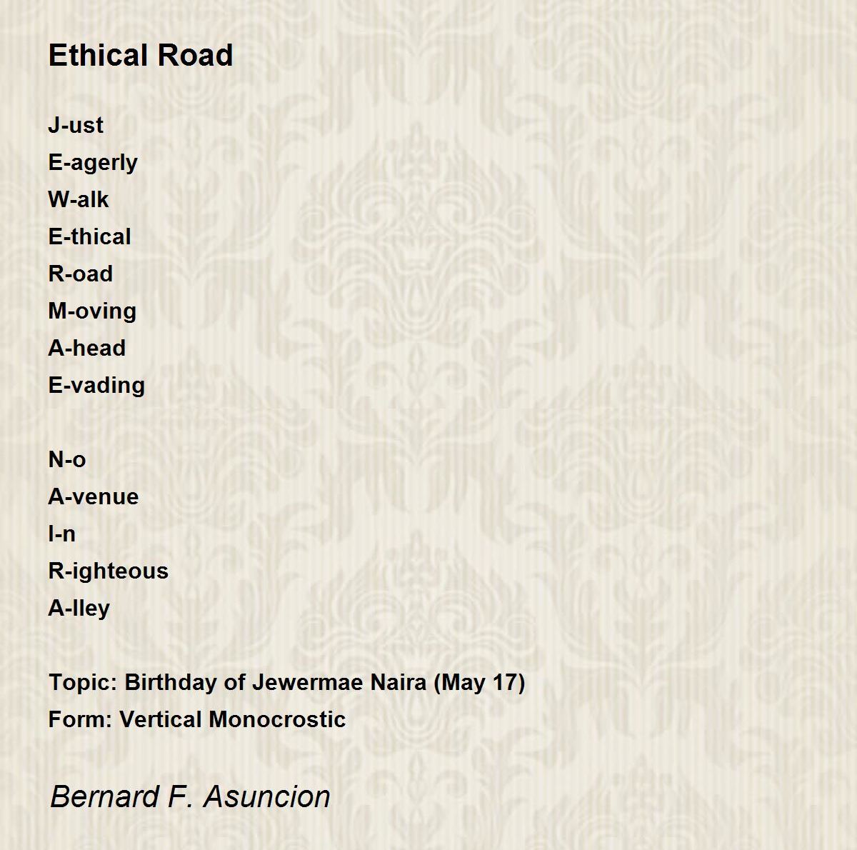 Poems About Ethics Morals