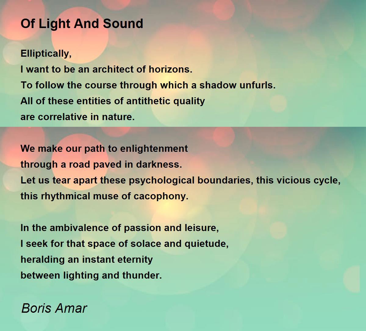 Poems About Light And Shadow | Americanwarmoms.org