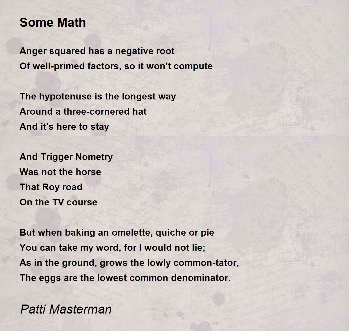 Some Math - Some Math Poem by Patti Masterman