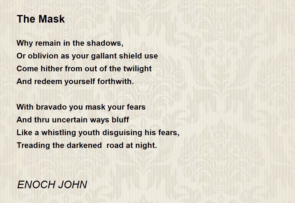 Mask Poem Definition at Megan Blackmon blog