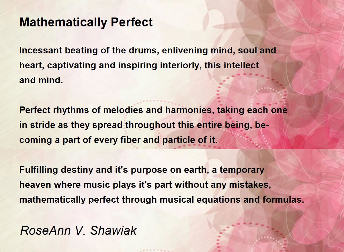 You Are Perfect To Me Poem