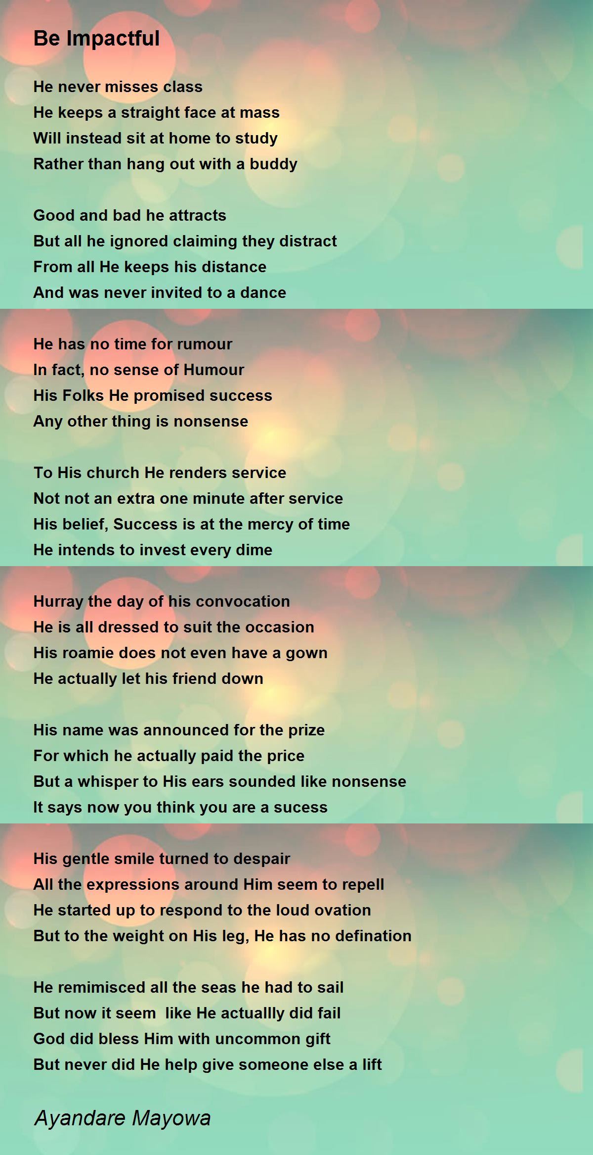 Be Impactful - Be Impactful Poem by Ayandare Mayowa