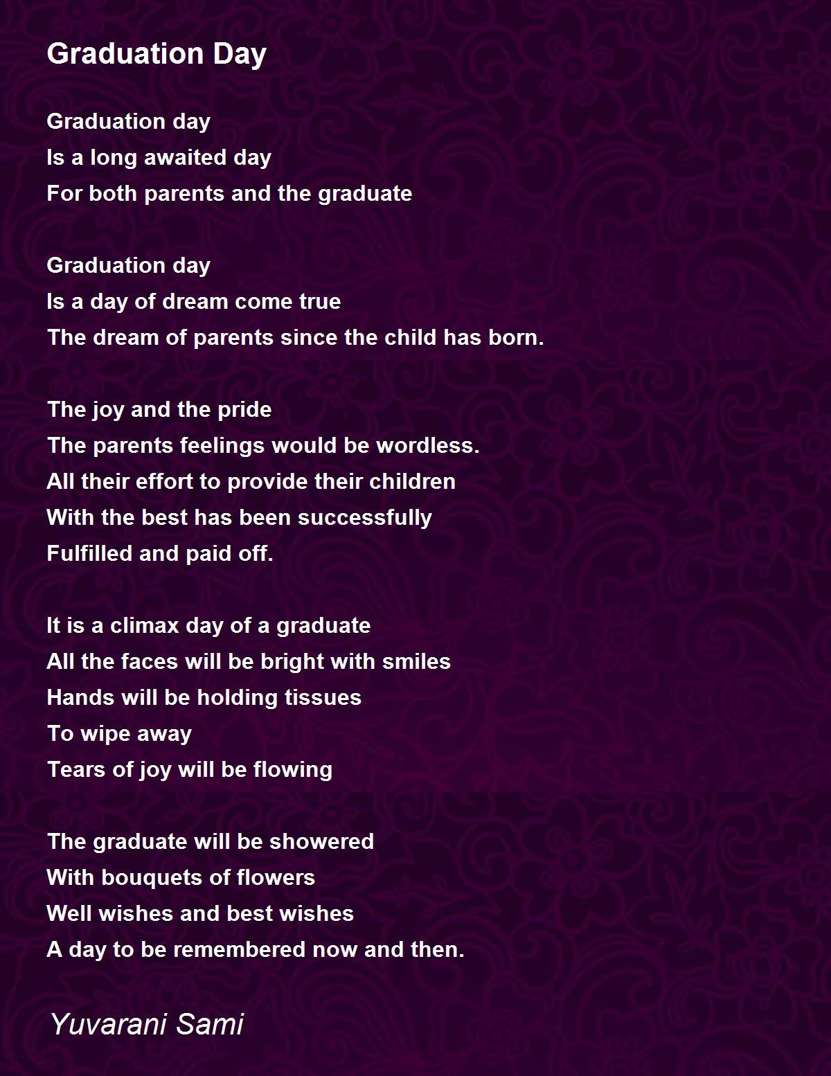 Graduate High School Senior Poems Short