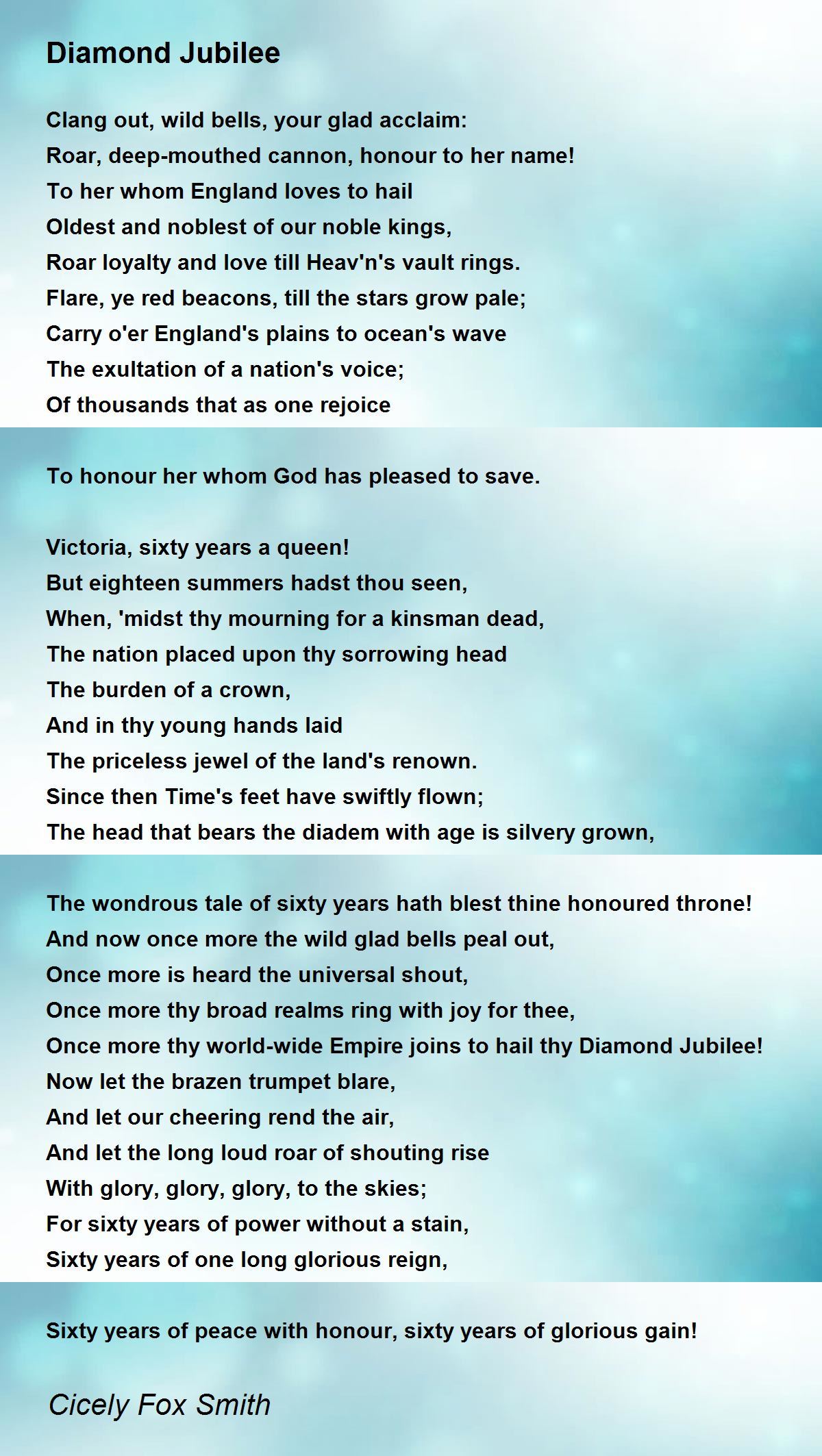 Diamond Anniversary Poems