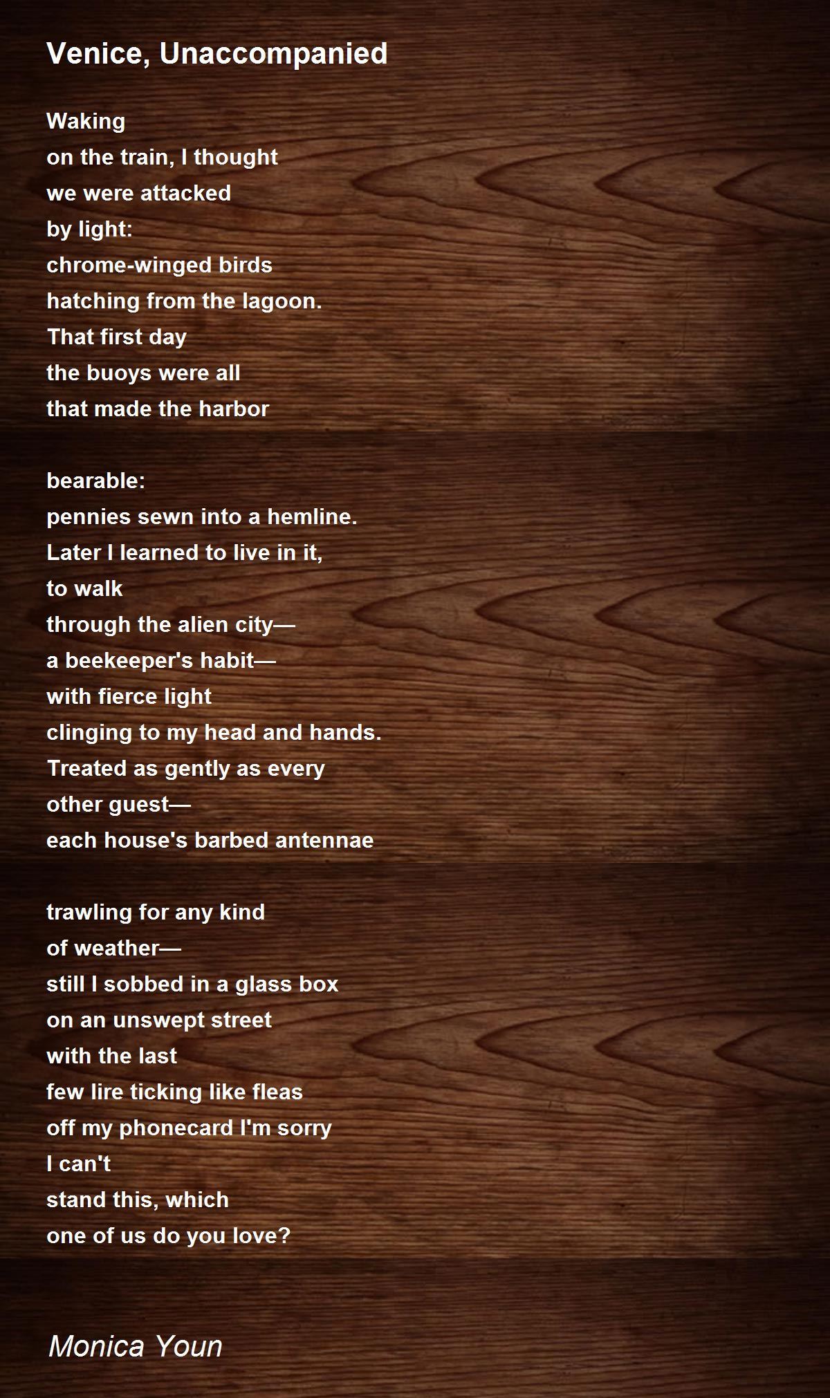 Venice Twilight Analysis Of Poems