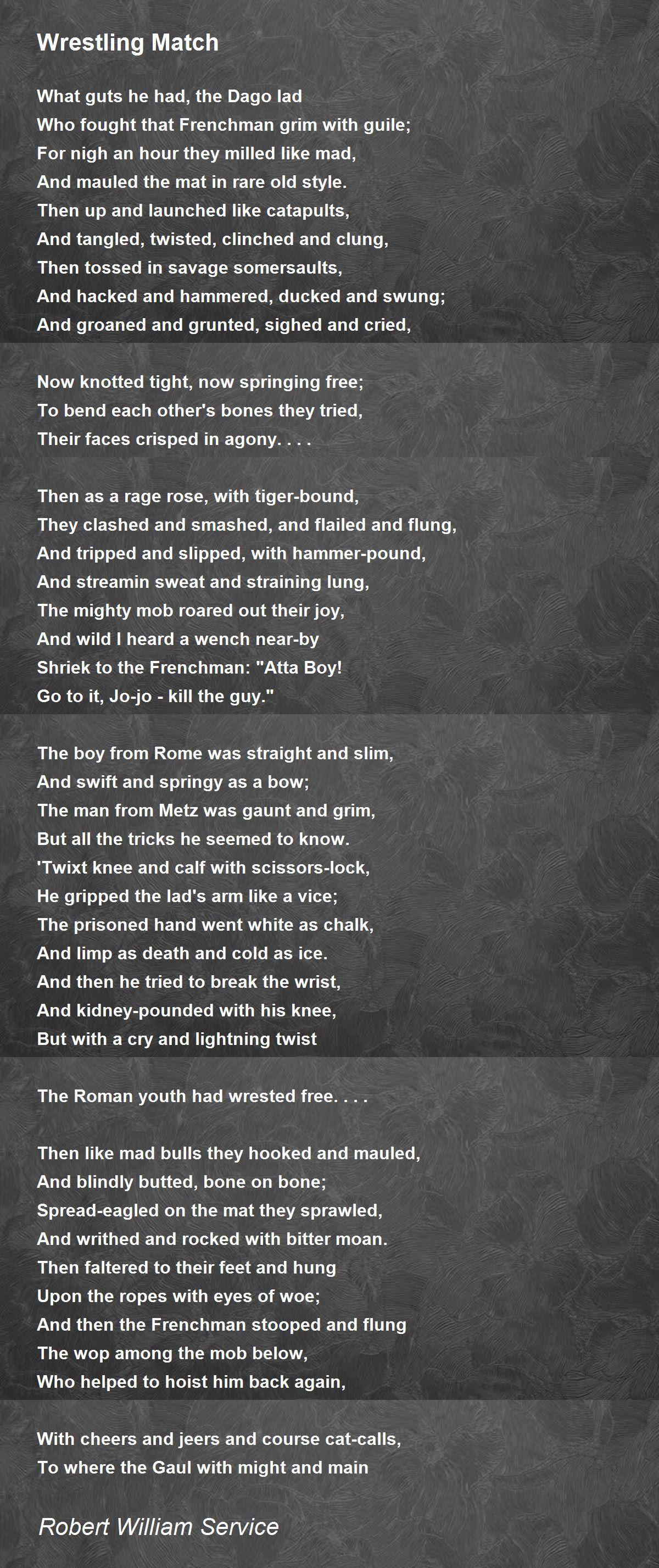 Poems For Wrestlers