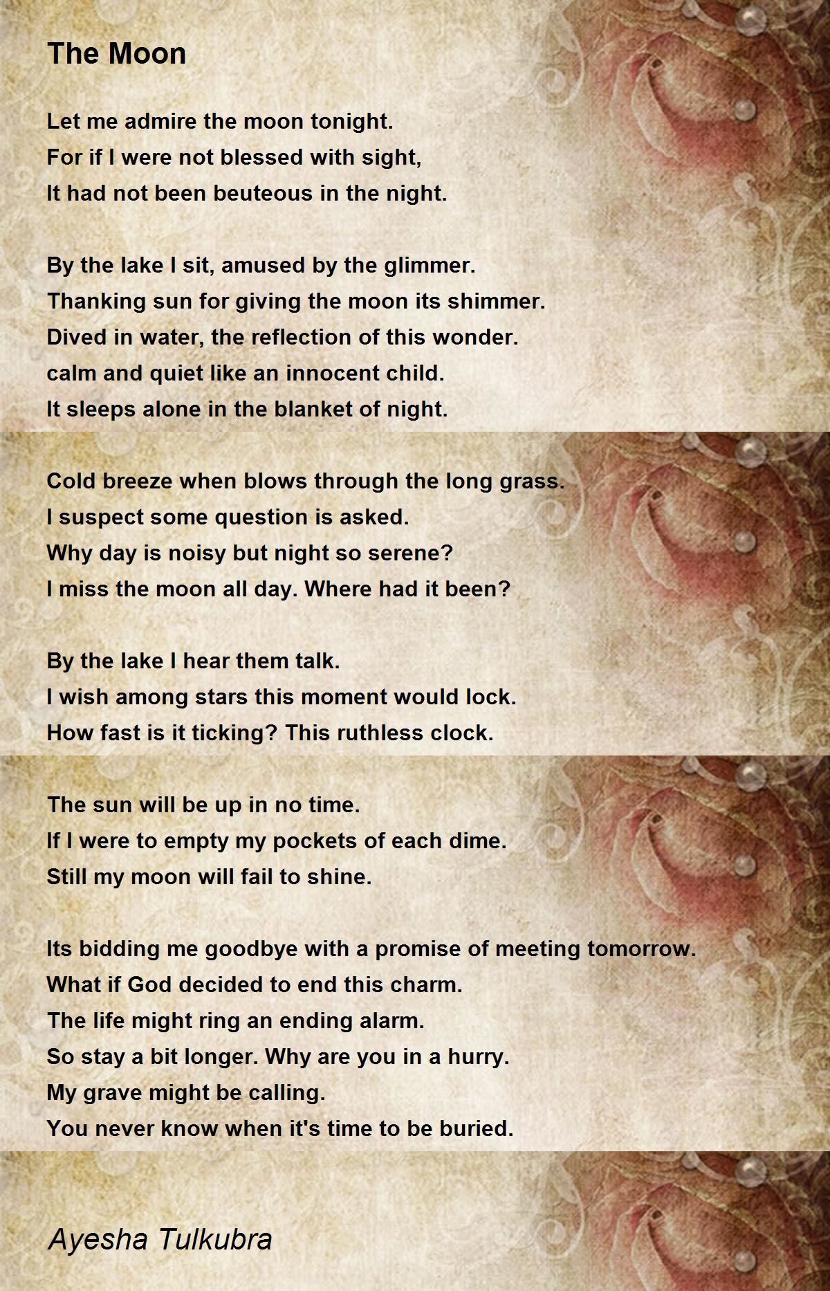 The Moon by Ayesha Tulkubra - The Moon Poem