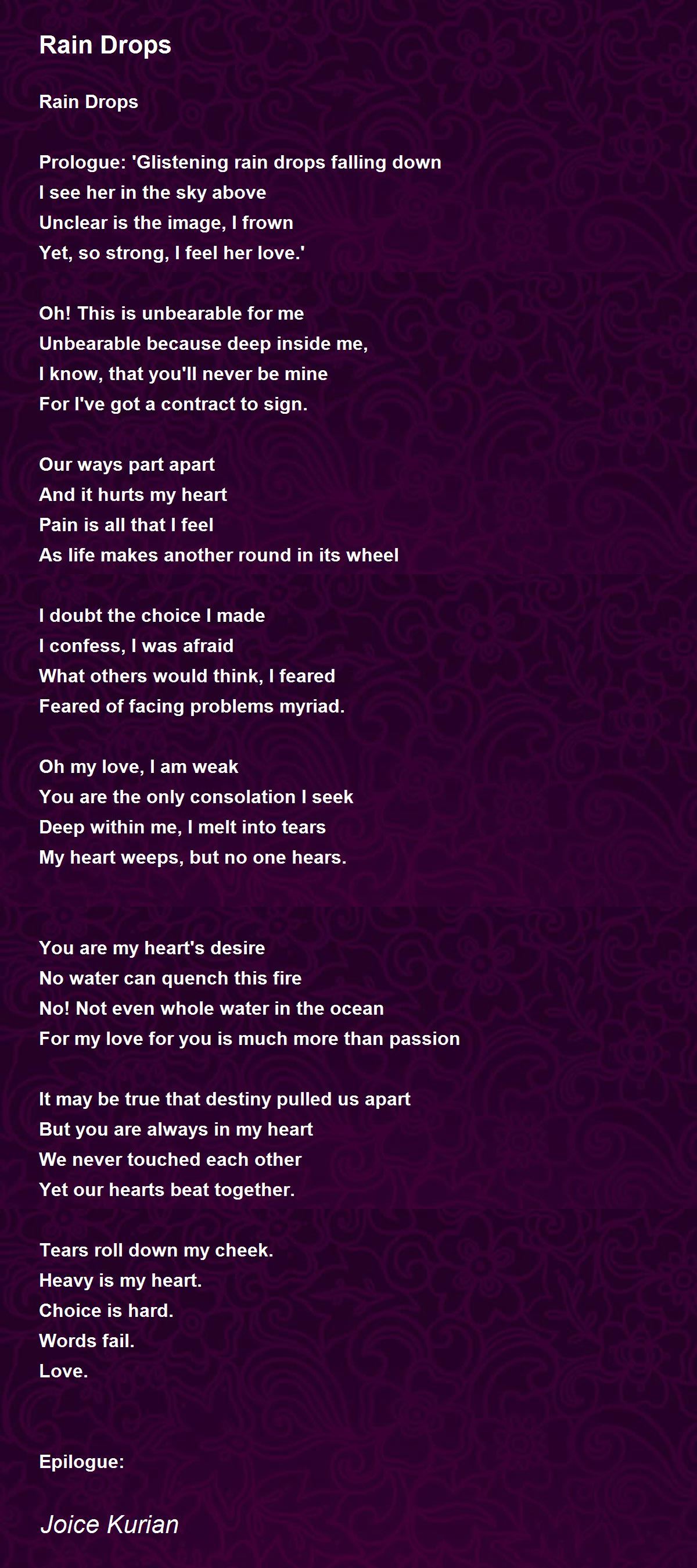 Rain Drops - Rain Drops Poem by Joice Kurian