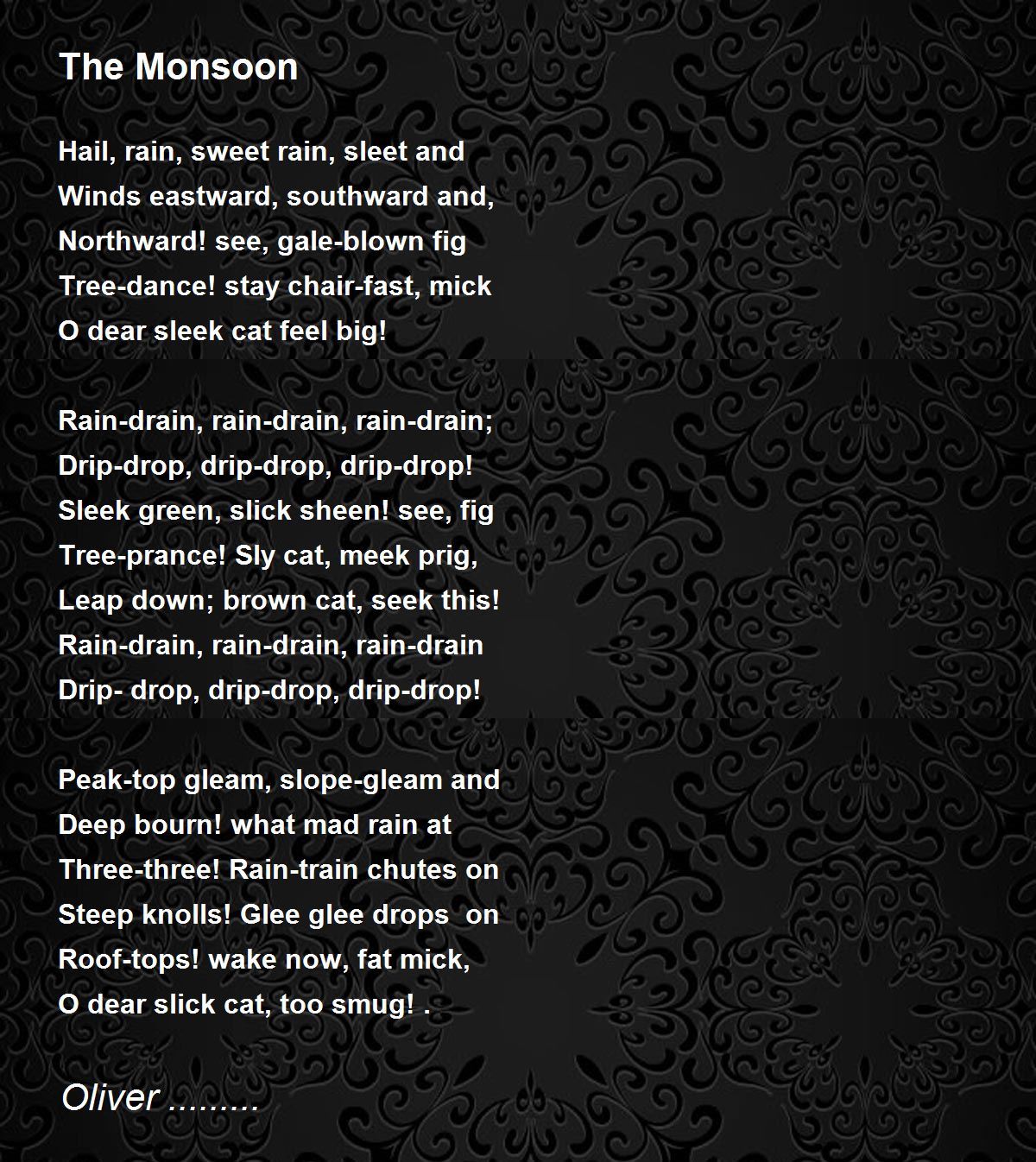 The Monsoon - The Monsoon Poem by Oliver .........