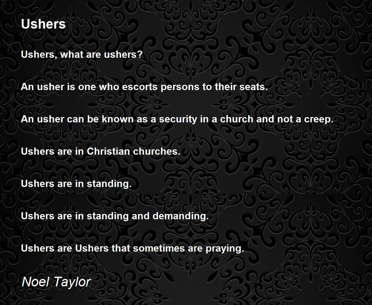 Church ushers appreciation poems - gastalive