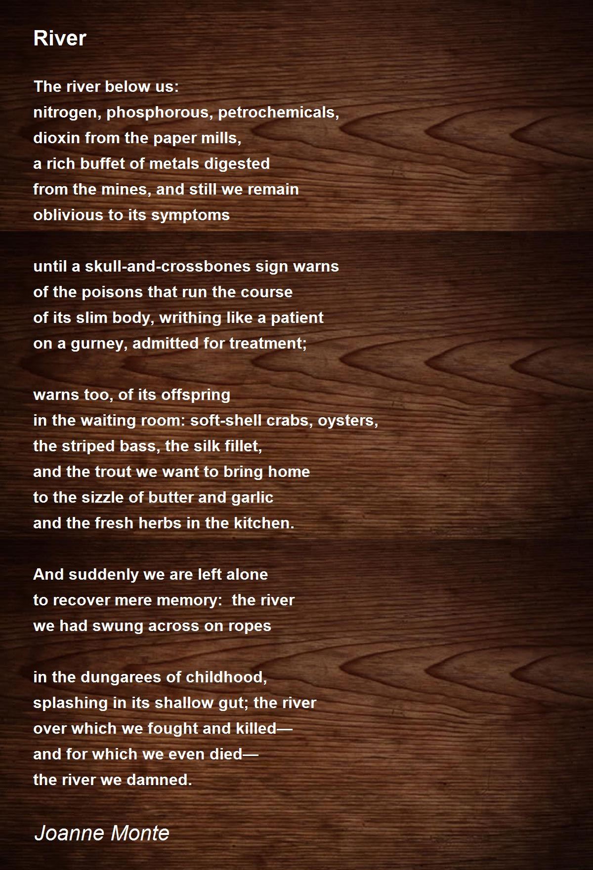 River Poem by Joanne Monte - Poem Hunter