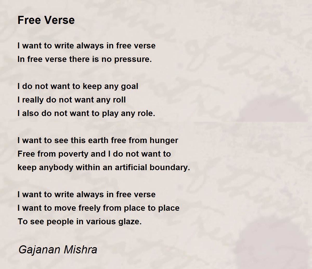 Free Verse Poem Examples Englishleaflet Vrogue co