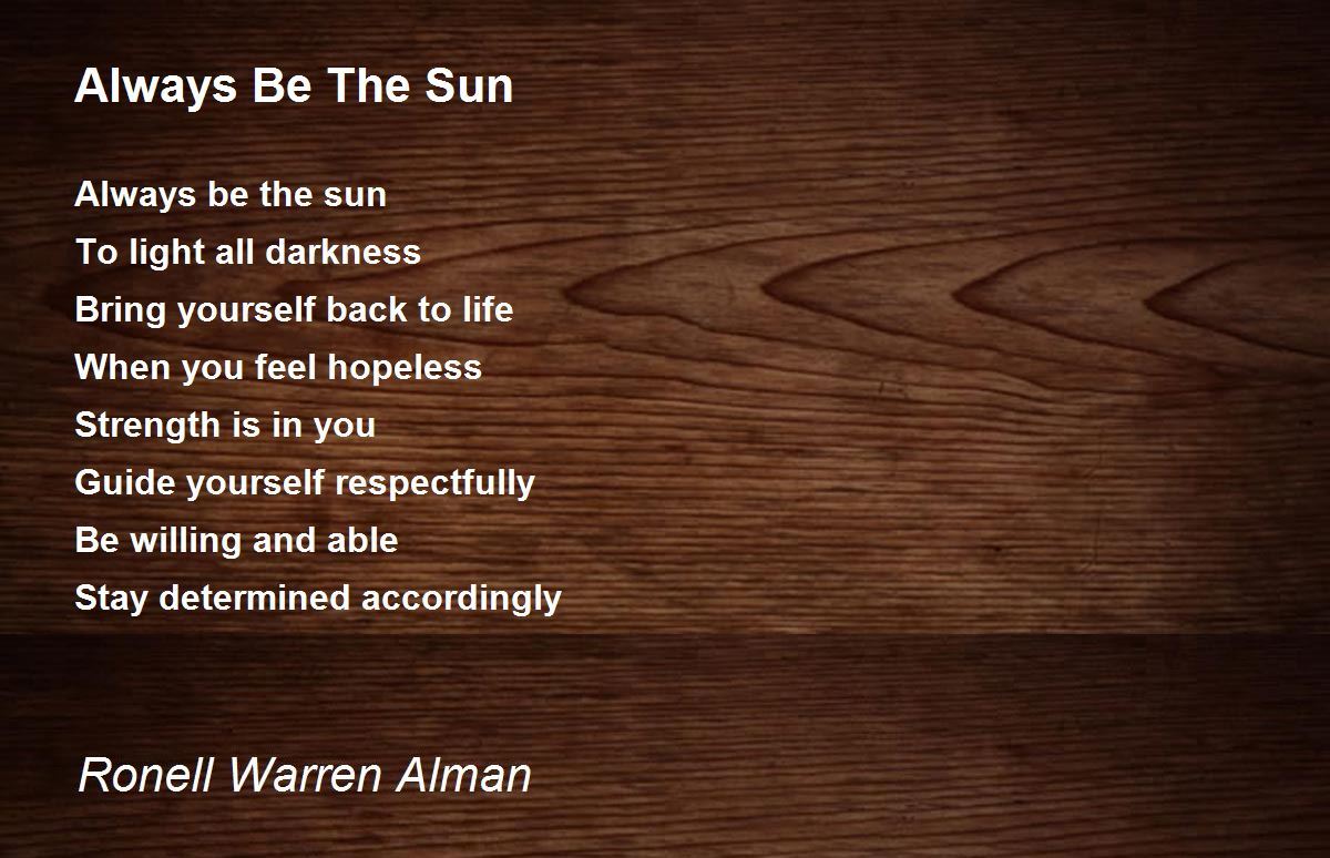 Famous Poems About The Sun at Phyllis Lange blog