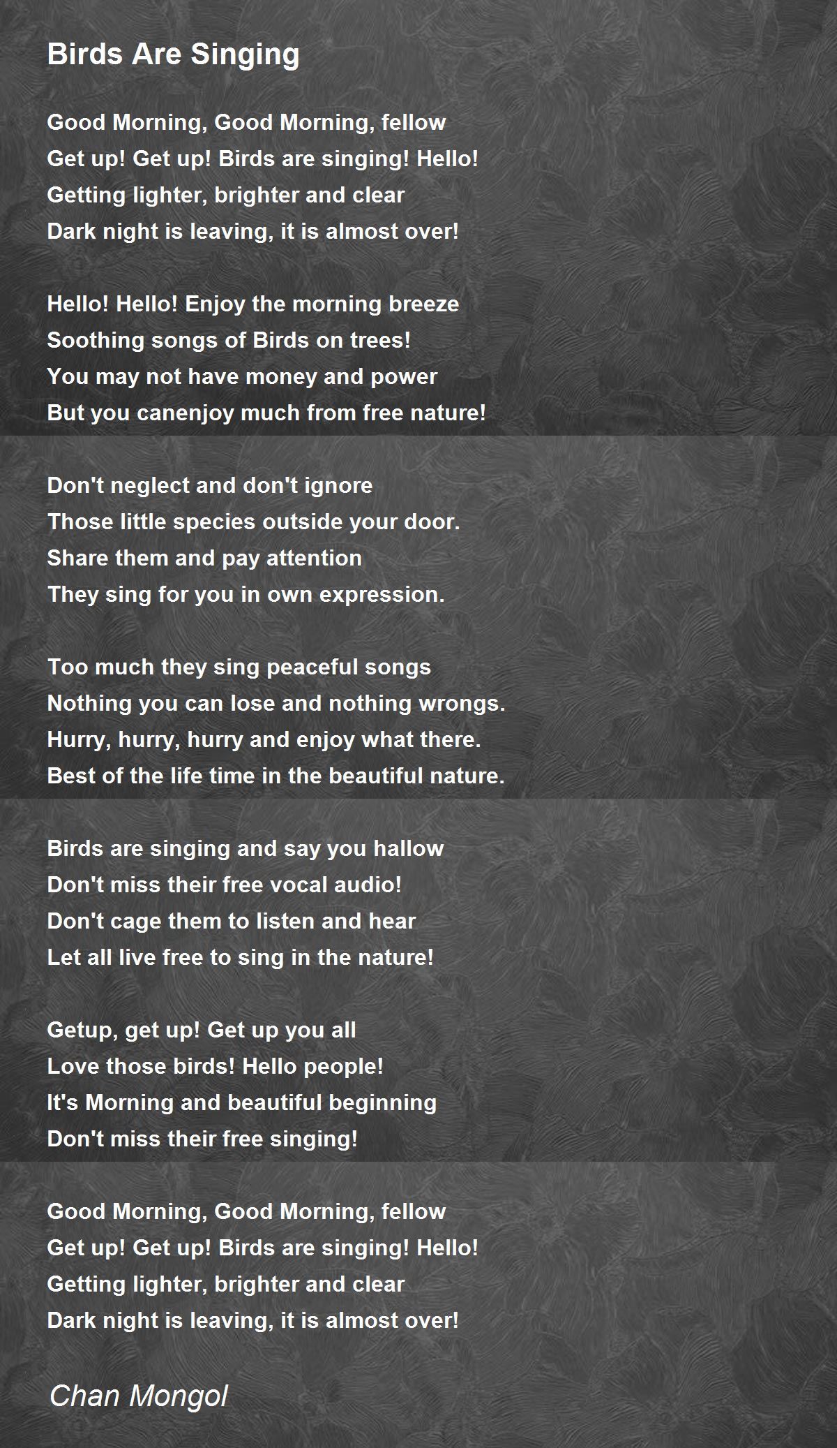 Birds Singing Poetry