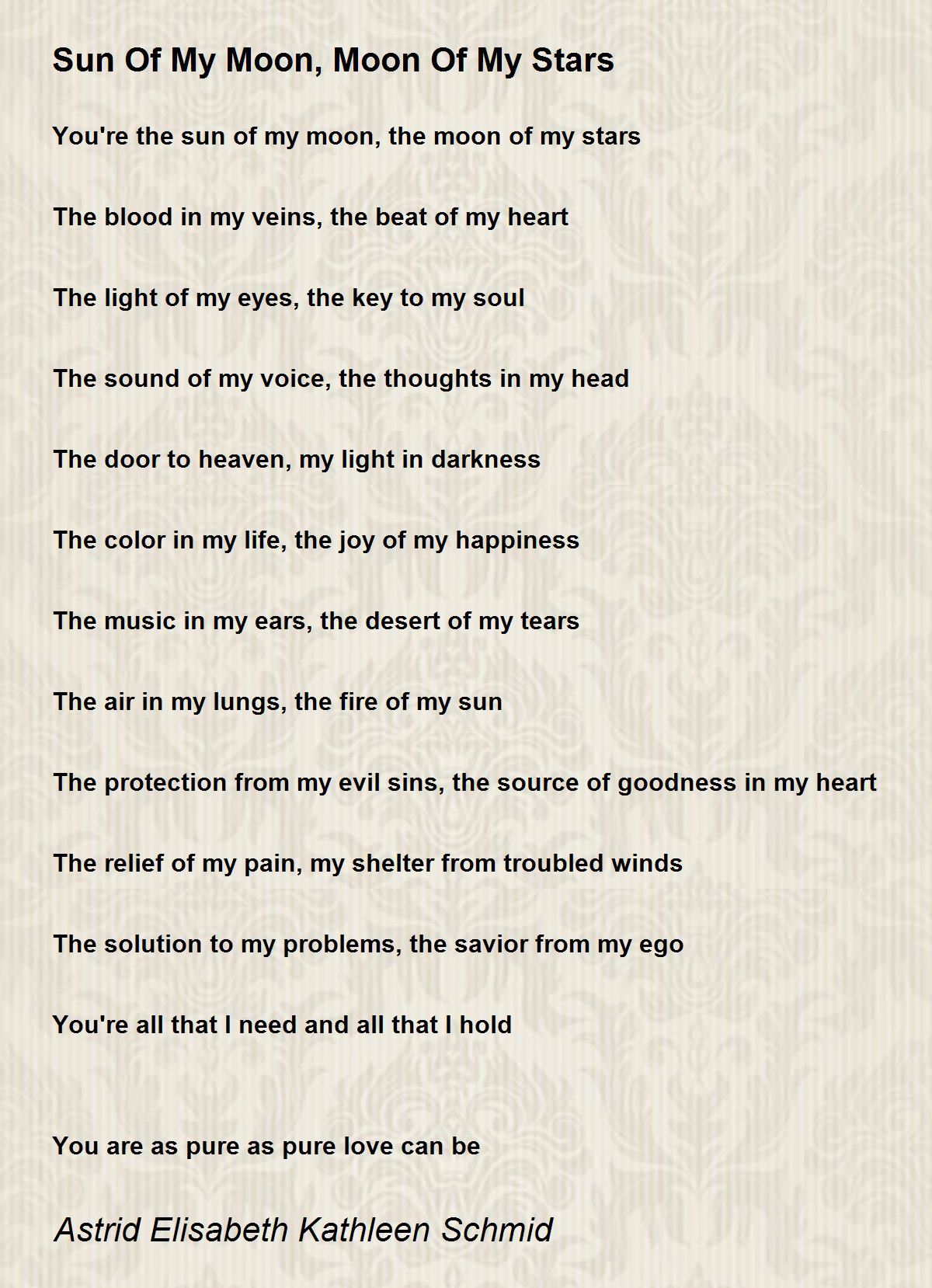 Sun Of My Moon, Moon Of My Stars - Sun Of My Moon, Moon Of My Stars ...