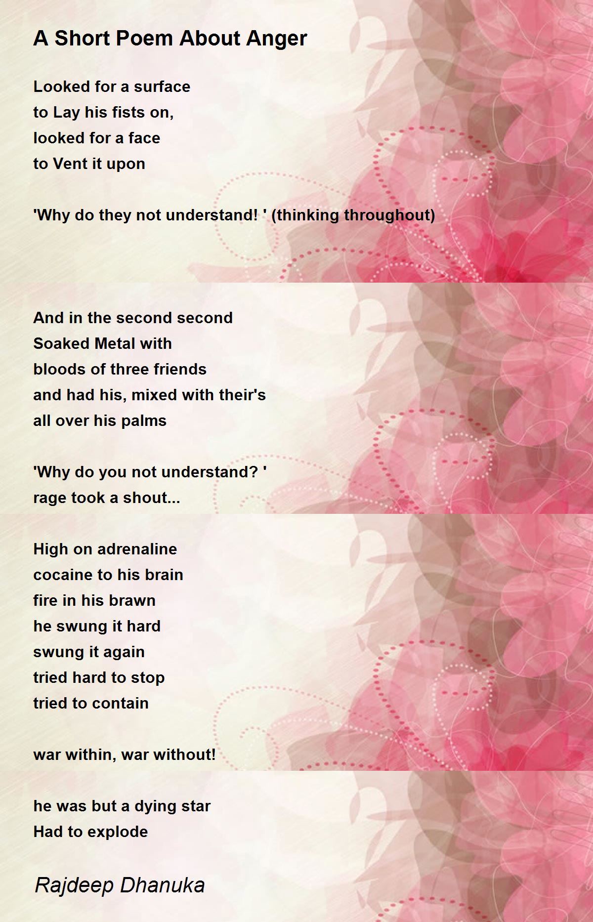 A Short Poem About Anger - A Short Poem About Anger Poem by Rajdeep Dhanuka