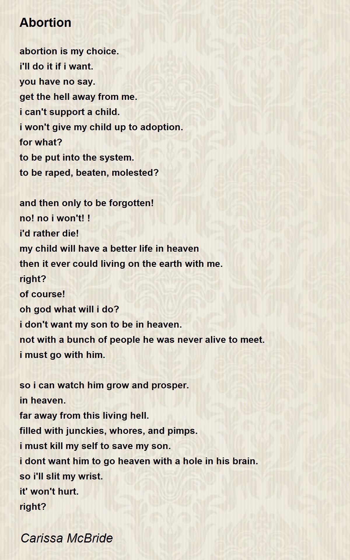 Abortion - Abortion Poem by Carissa McBride