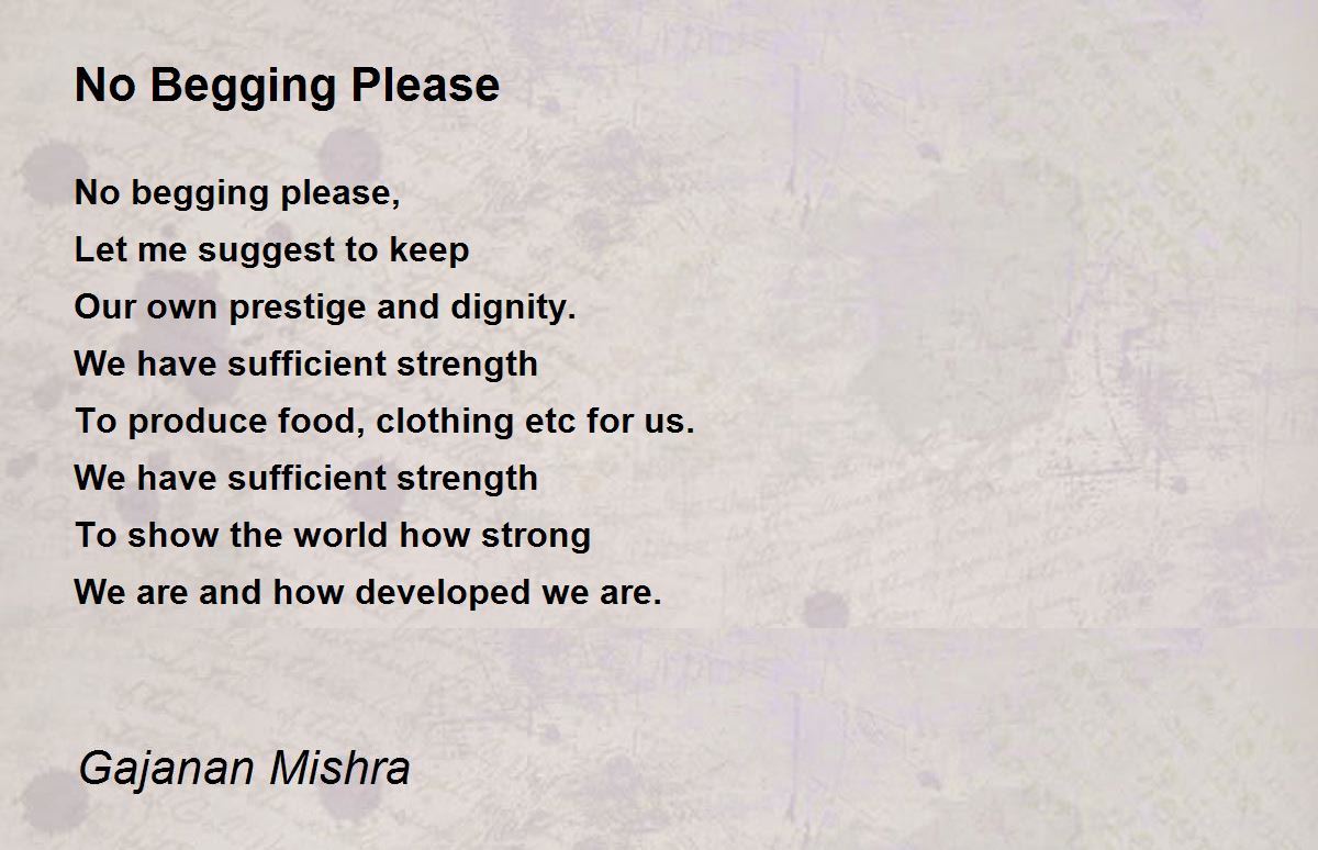 No Begging Quotes