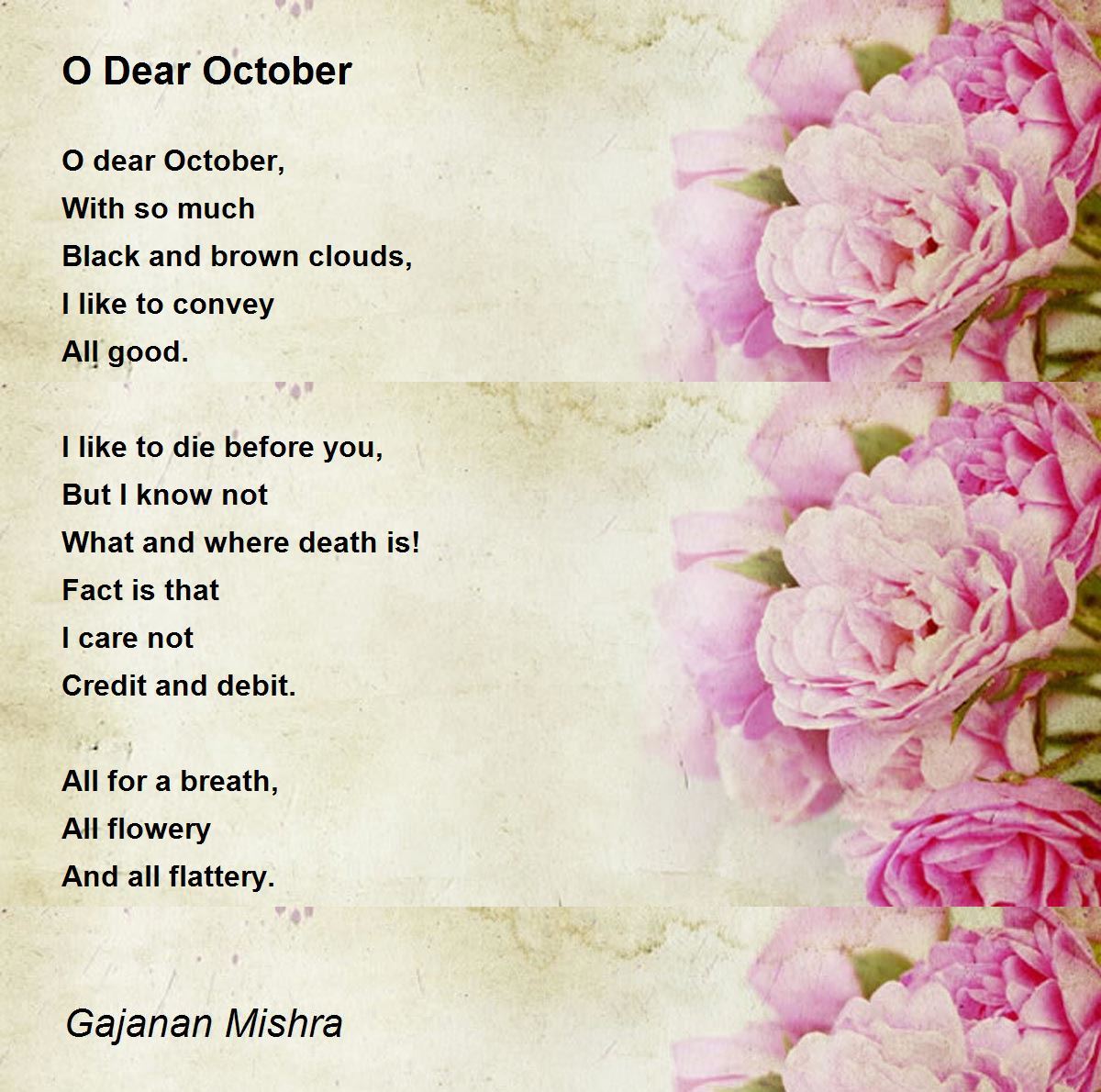 O Dear October Poem by Gajanan Mishra - Poem Hunter