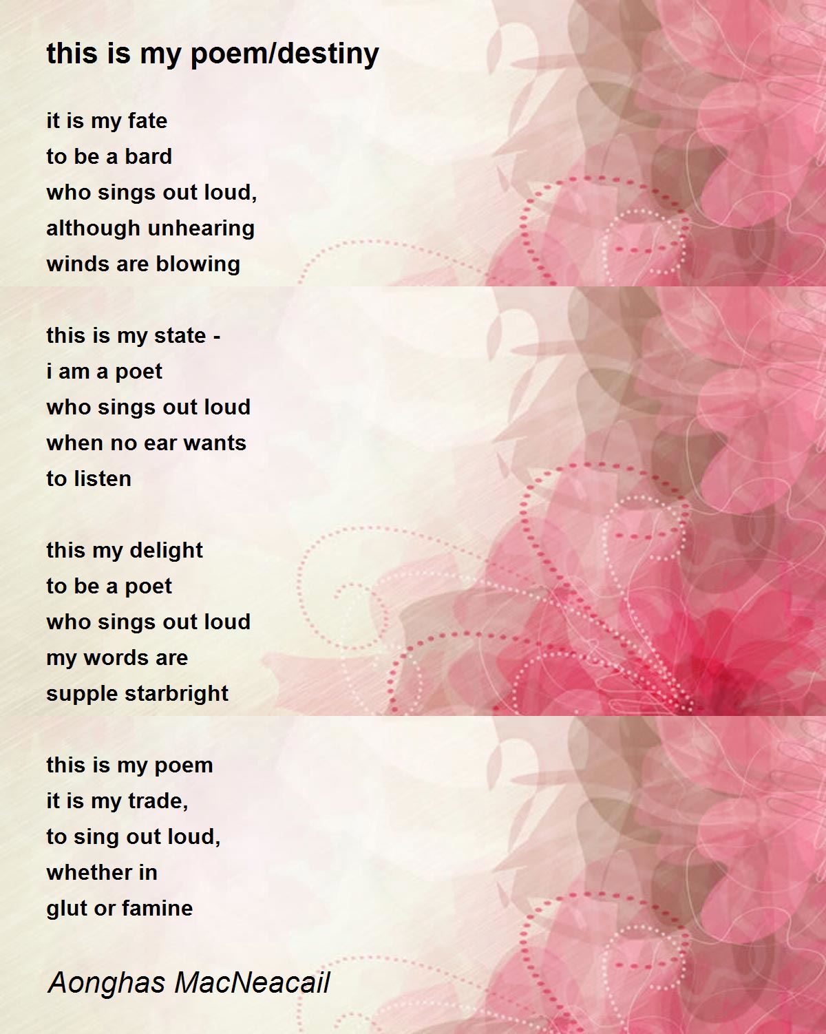 Embrace Your Destiny Poem