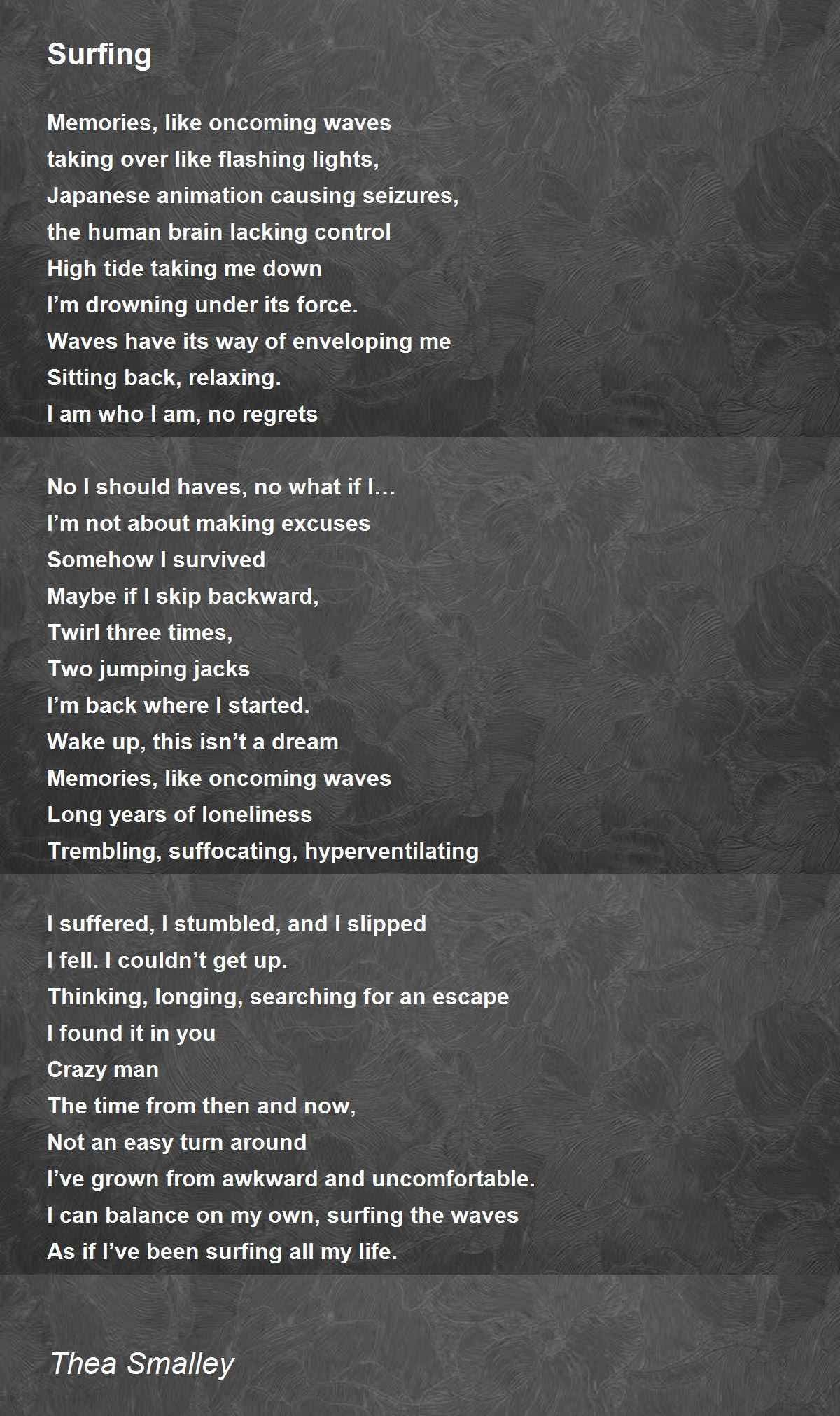 Surfing - Surfing Poem by Thea Smalley