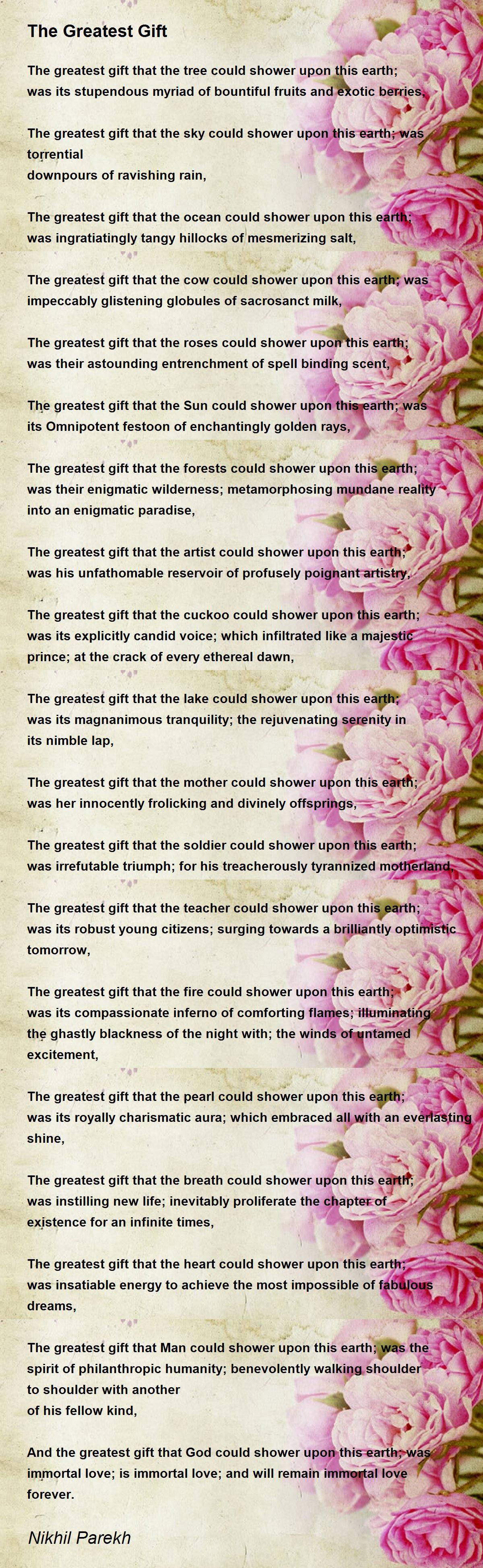 The Greatest Gift - The Greatest Gift Poem by Nikhil Parekh