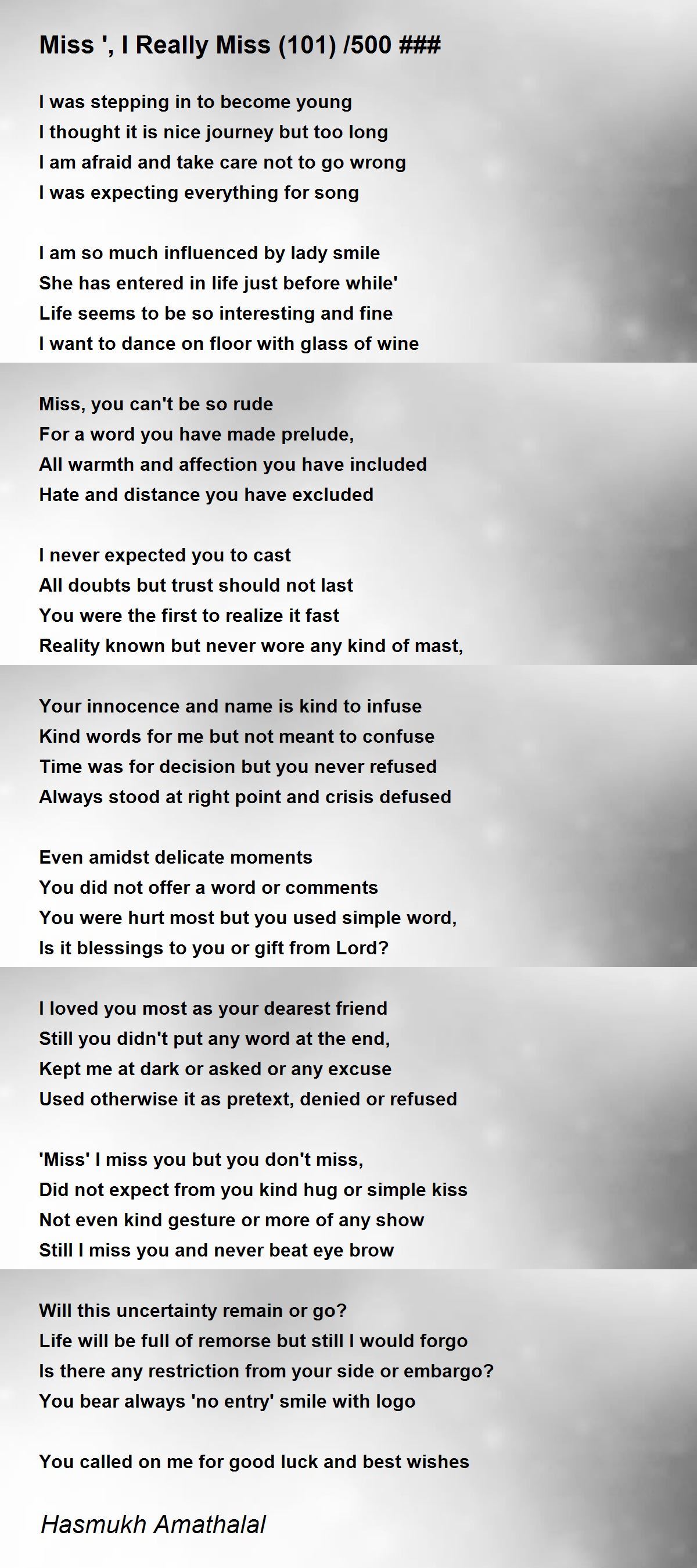 I Really Miss You Poems