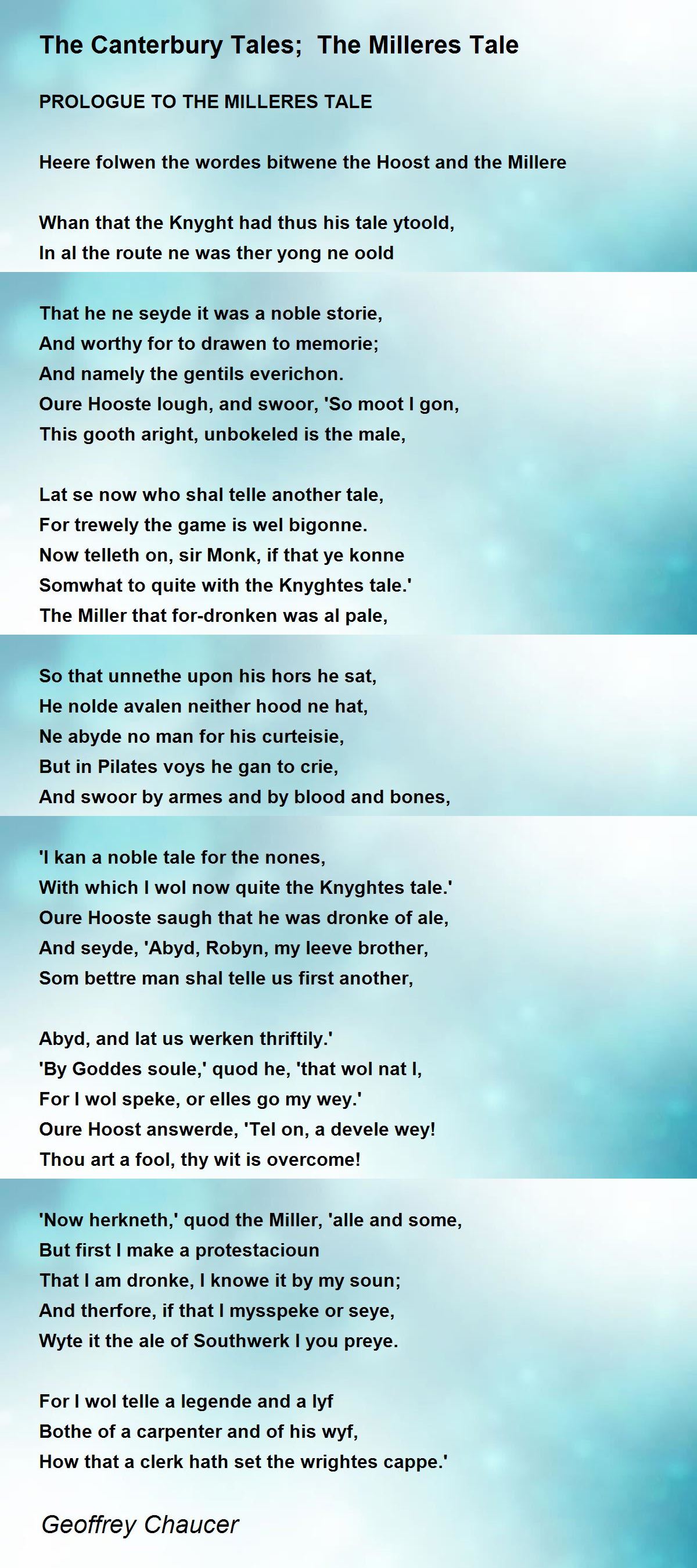 English Poetry Lines From Canterbury Tales Explore