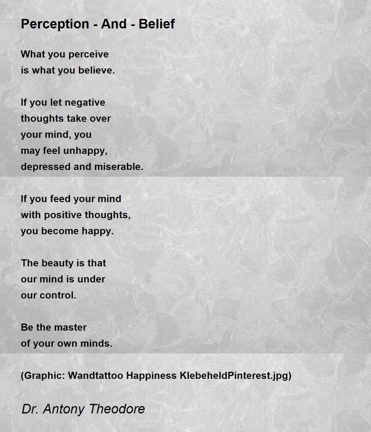 Perception - And - Belief - Perception - And - Belief Poem by Dr ...