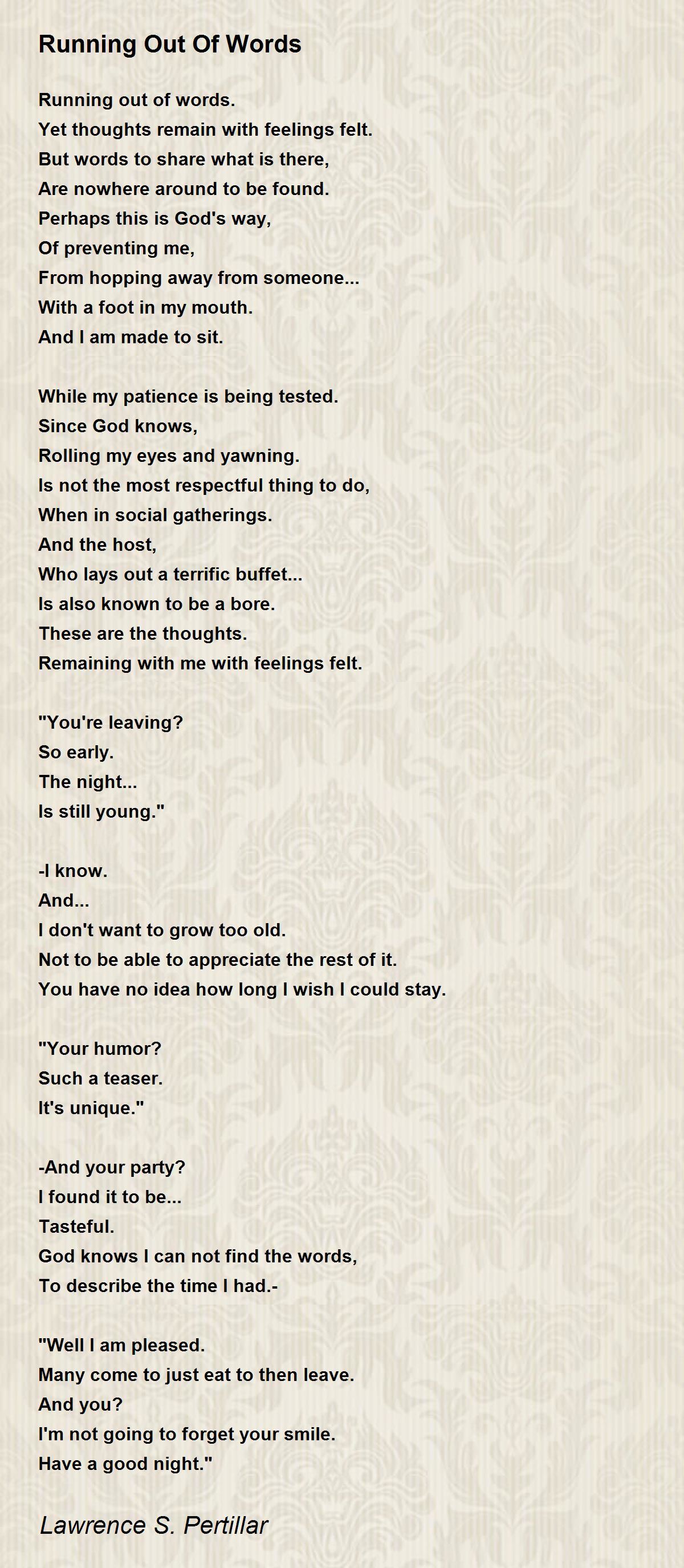 Other words for running out - moplasales