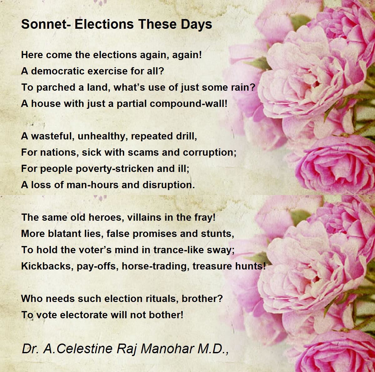 Sonnet- Elections These Days - Sonnet- Elections These Days Poem by Dr ...