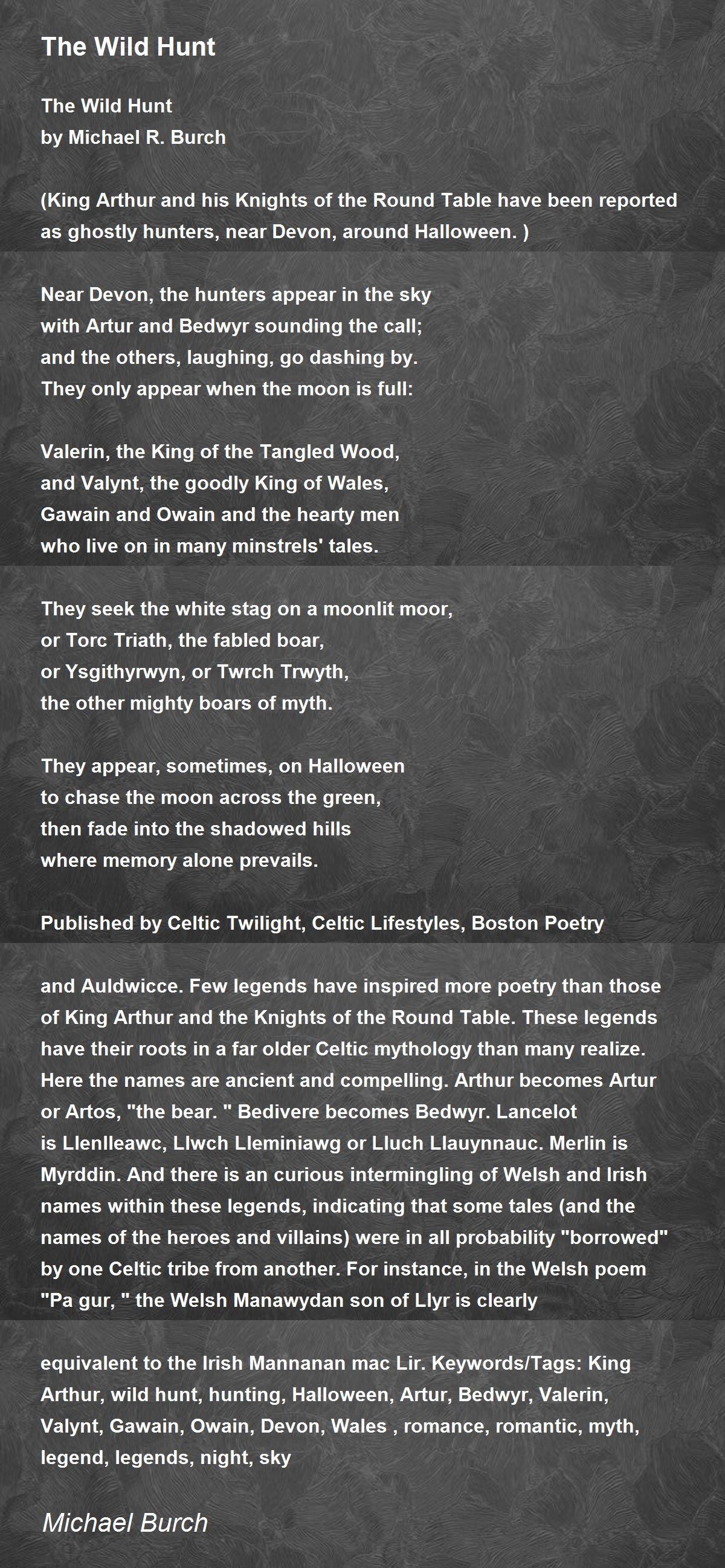 The Wild Hunt Poem by Michael Burch - Poem Hunter