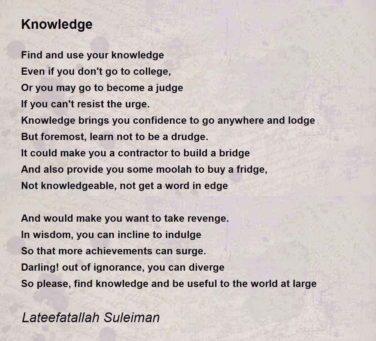 Knowledge Poems Quotes