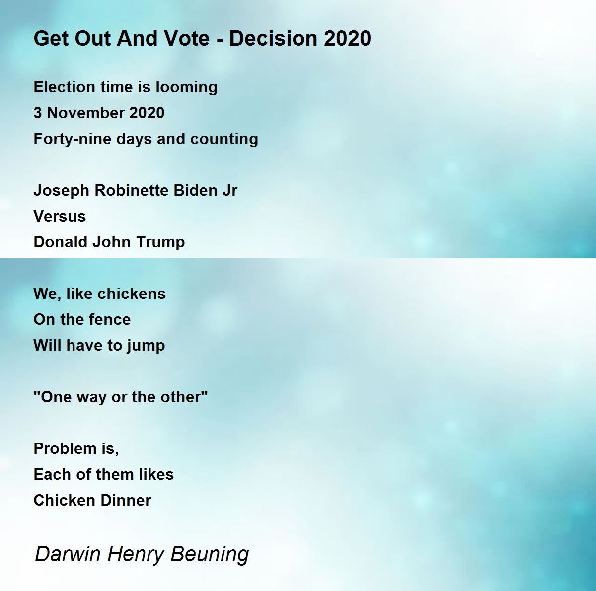 Get Out And Vote - Decision 2020 - Get Out And Vote - Decision 2020 ...