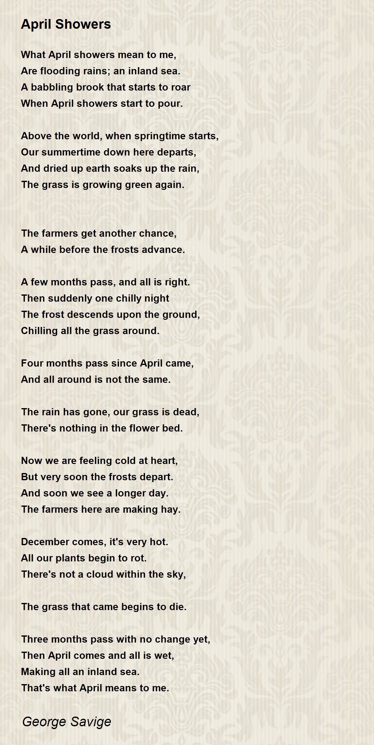 Take A Shower Poem at Stormy Shumate blog