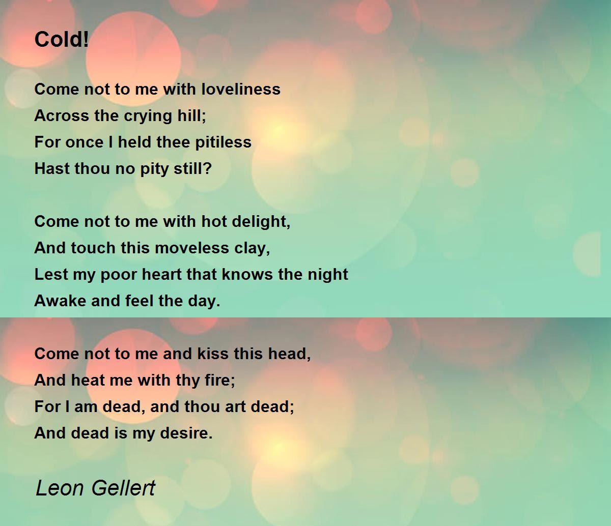 Cold And Flu Poems