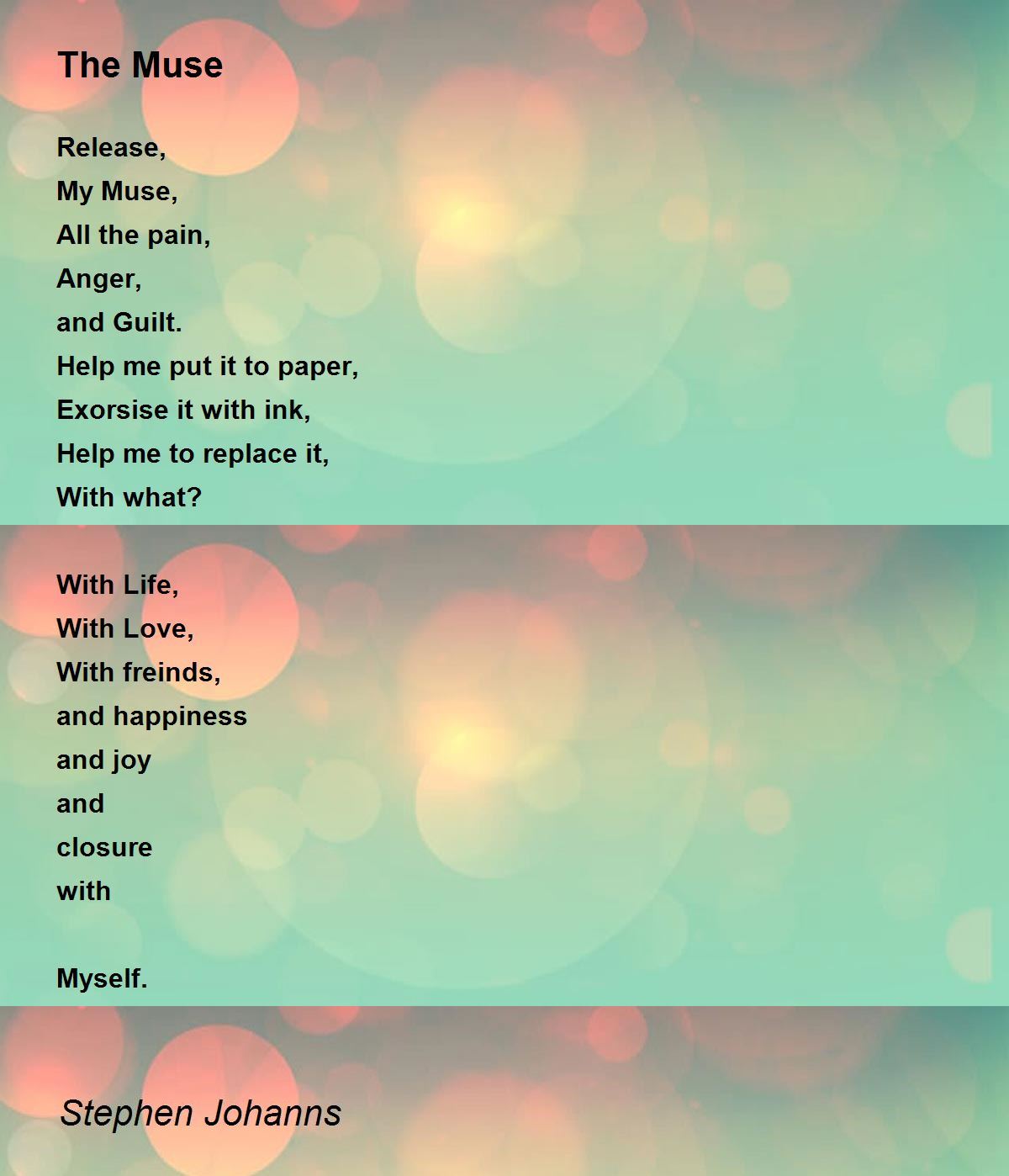 The Muse by Stephen Johanns - The Muse Poem